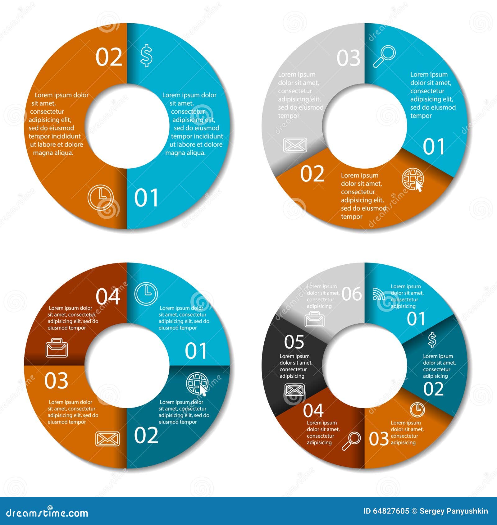 Ensemble De Diagramme Infographic Rond Illustration de Vecteur ...