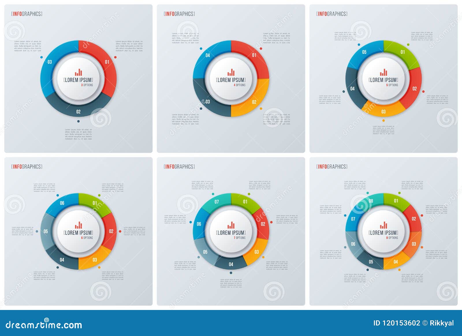 Ensemble De Diagrammes Modernes De Beignet De Cercle De Style ...