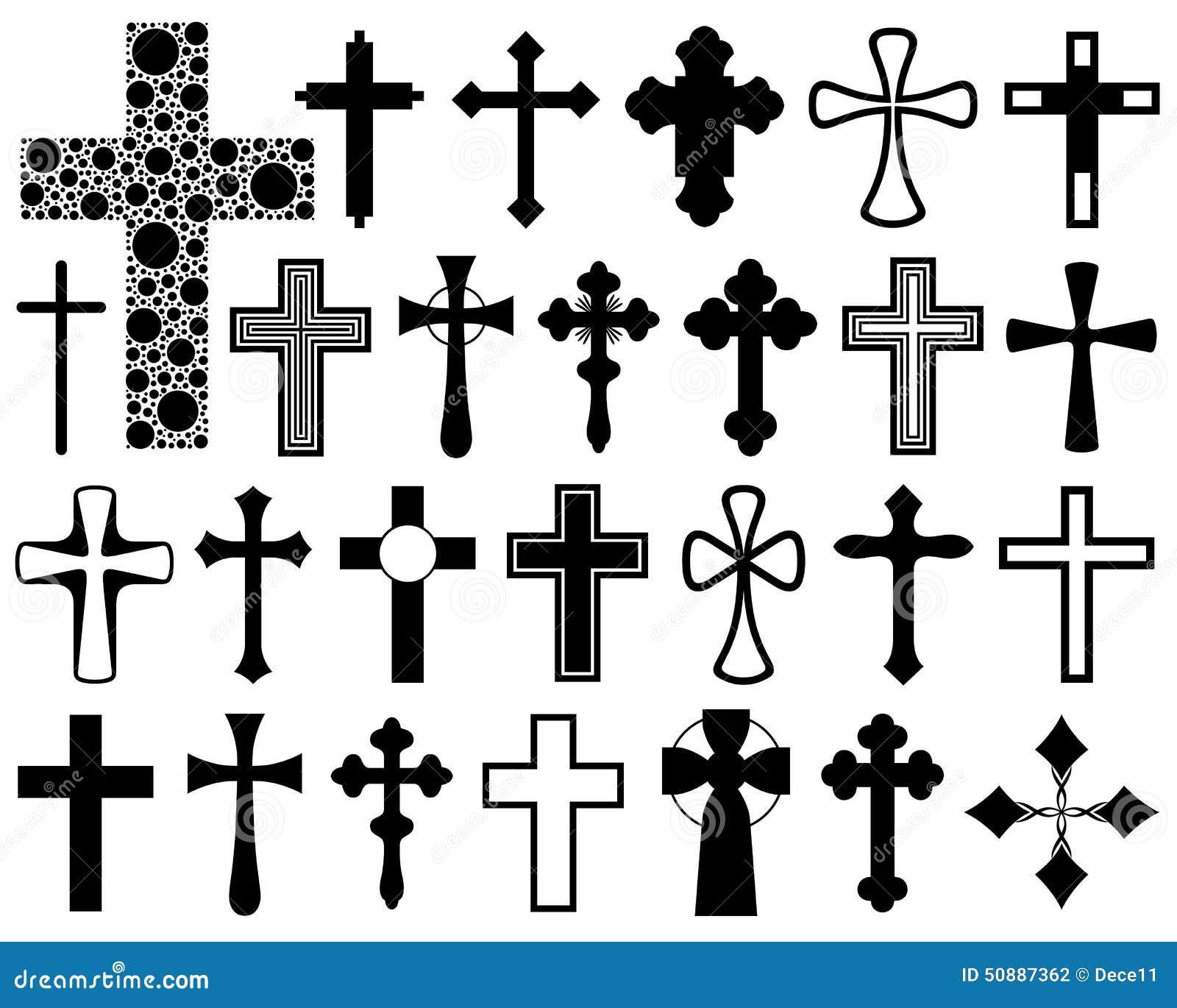 Ensemble De Différentes Croix Illustration de Vecteur - Illustration du ...