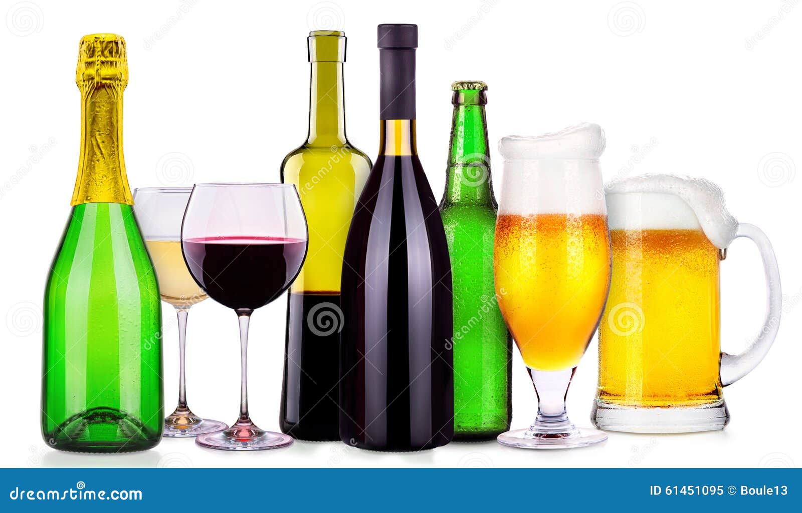 Ensemble De Différents Boissons Alcoolisées Et Cocktails Image stock ...