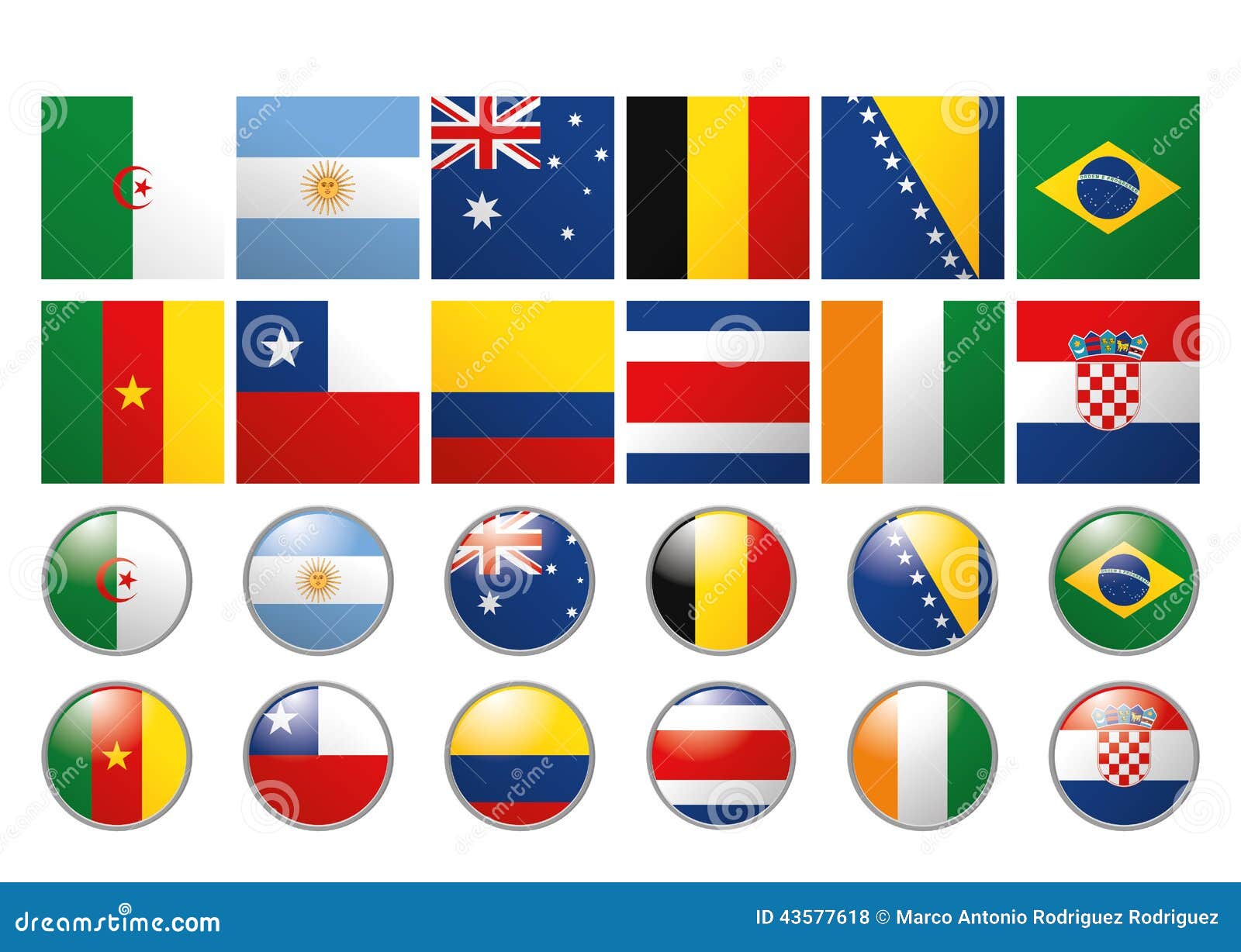 Ensemble De Différents Drapeaux Du Monde Illustration Stock - Image ...