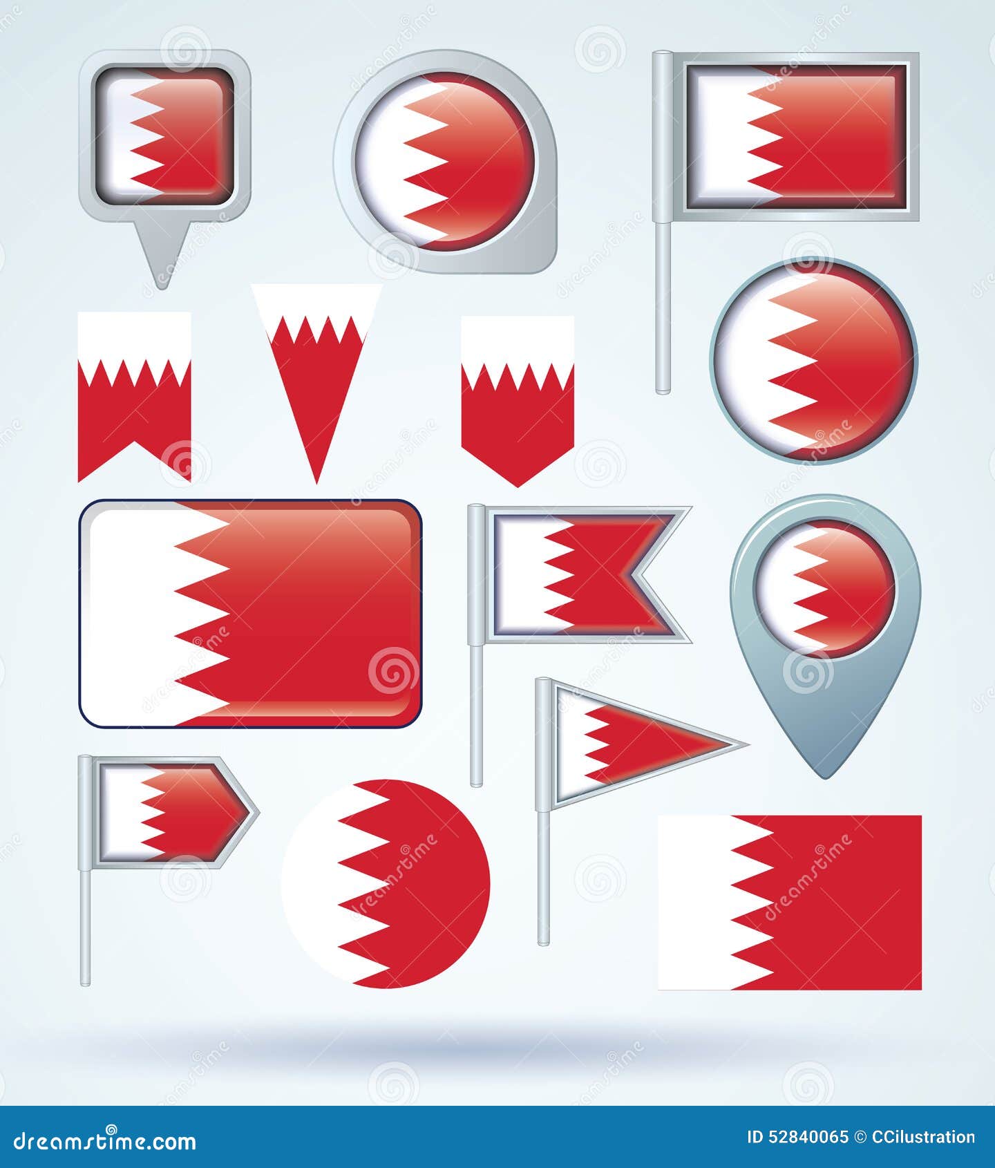 Ensemble De Drapeau De Collection Du Bahrain, Illustration De Vecteur ...