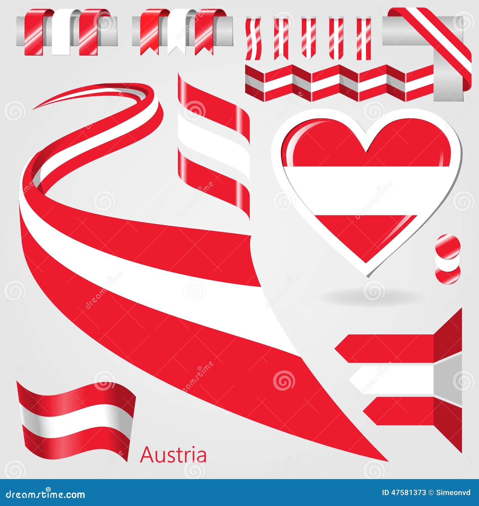 Ensemble De Drapeau De Vecteur De L'Autriche Illustration Stock - Image ...