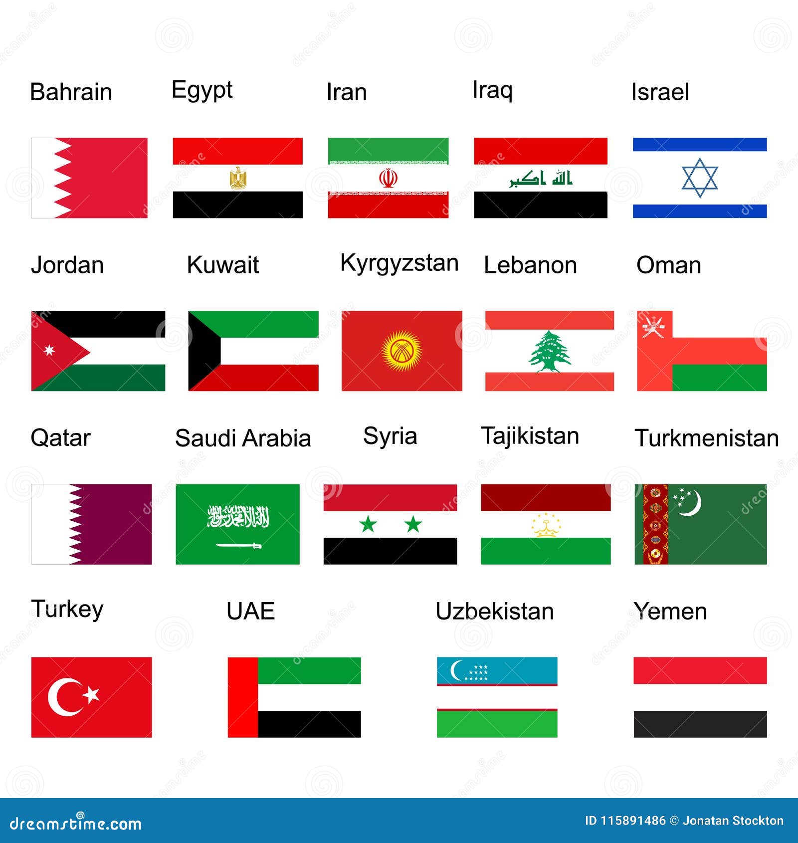 Ensemble De Drapeau De Moyen-Orient D'états Illustration Stock ...