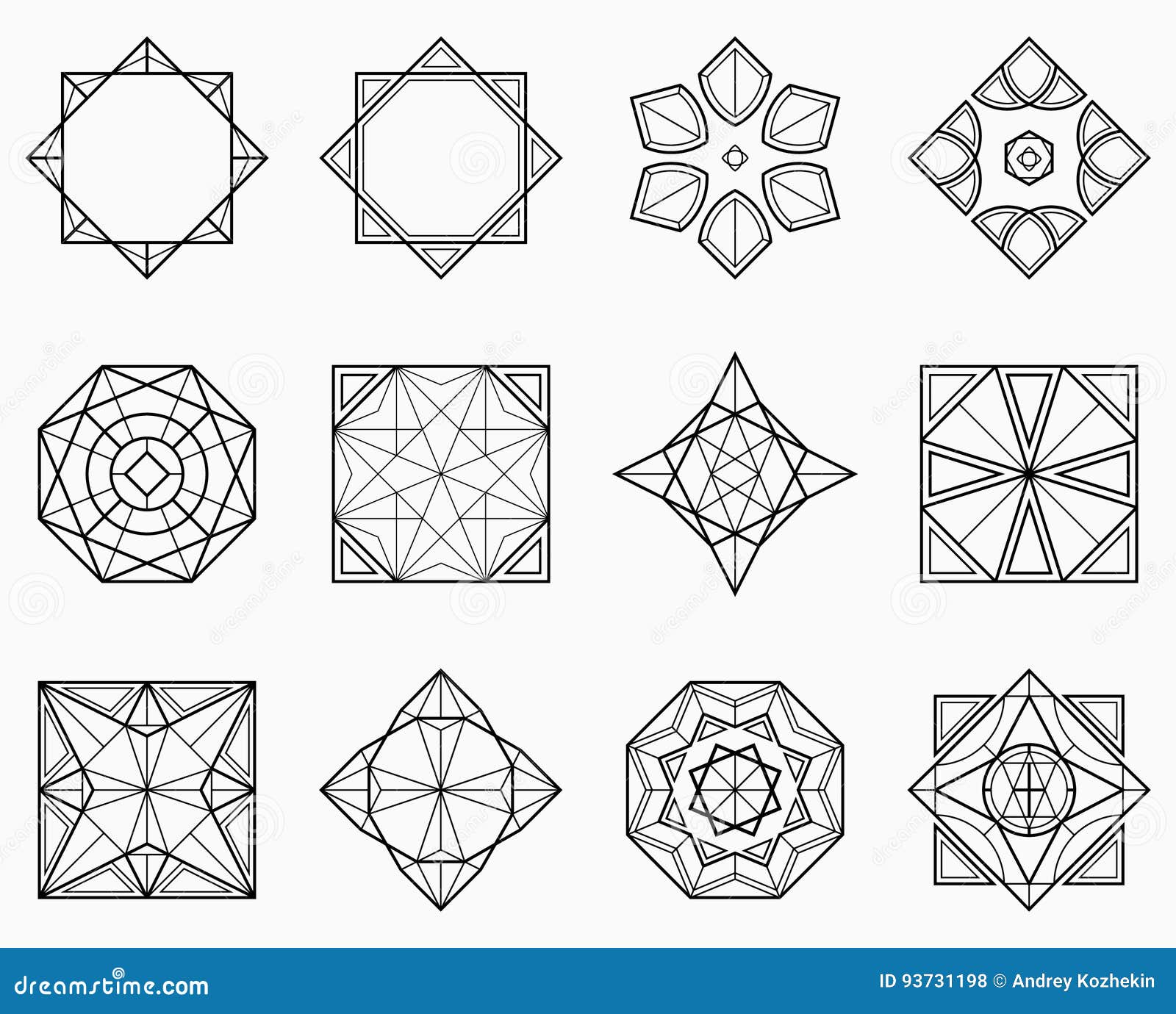 Ensemble De Formes Géométriques Symétriques Illustration de Vecteur ...