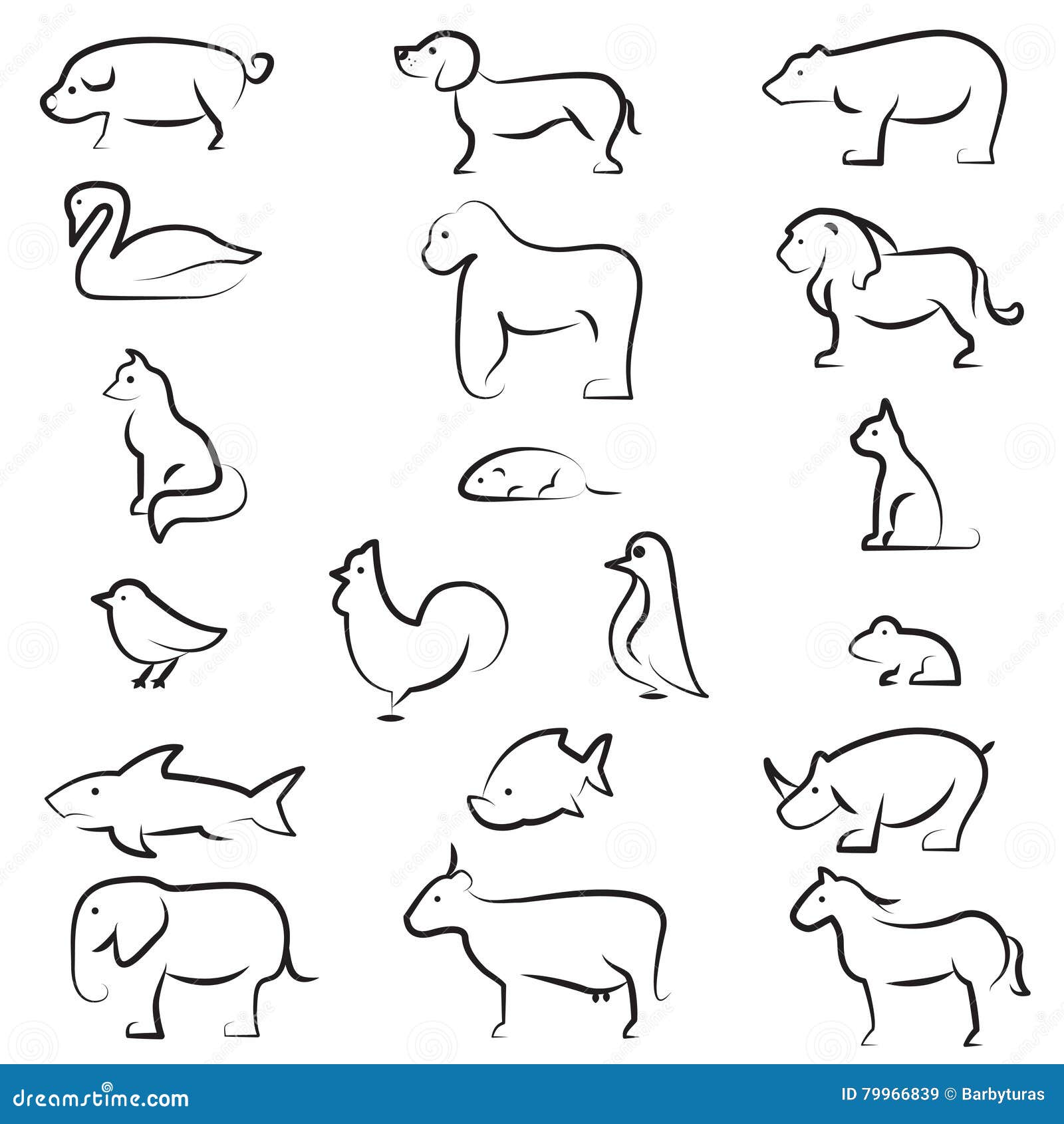 Ensemble De Graphisme Animal Illustration Stock - Illustration of ...