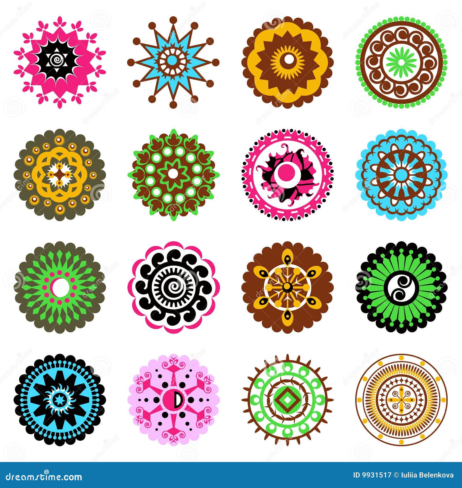 Ensemble De Graphismes De Fleurs Illustration de Vecteur - Illustration ...