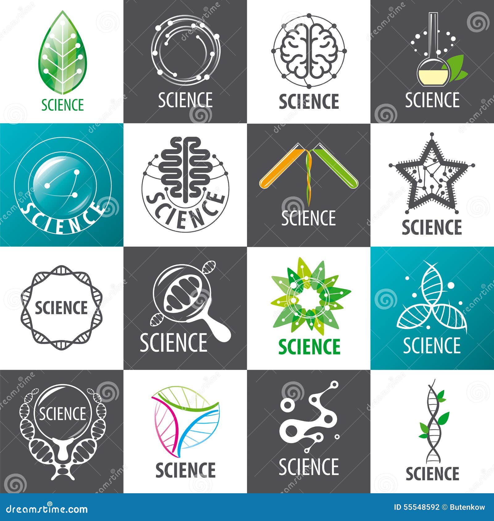 Ensemble De La Science De Logos De Vecteur Illustration de Vecteur ...