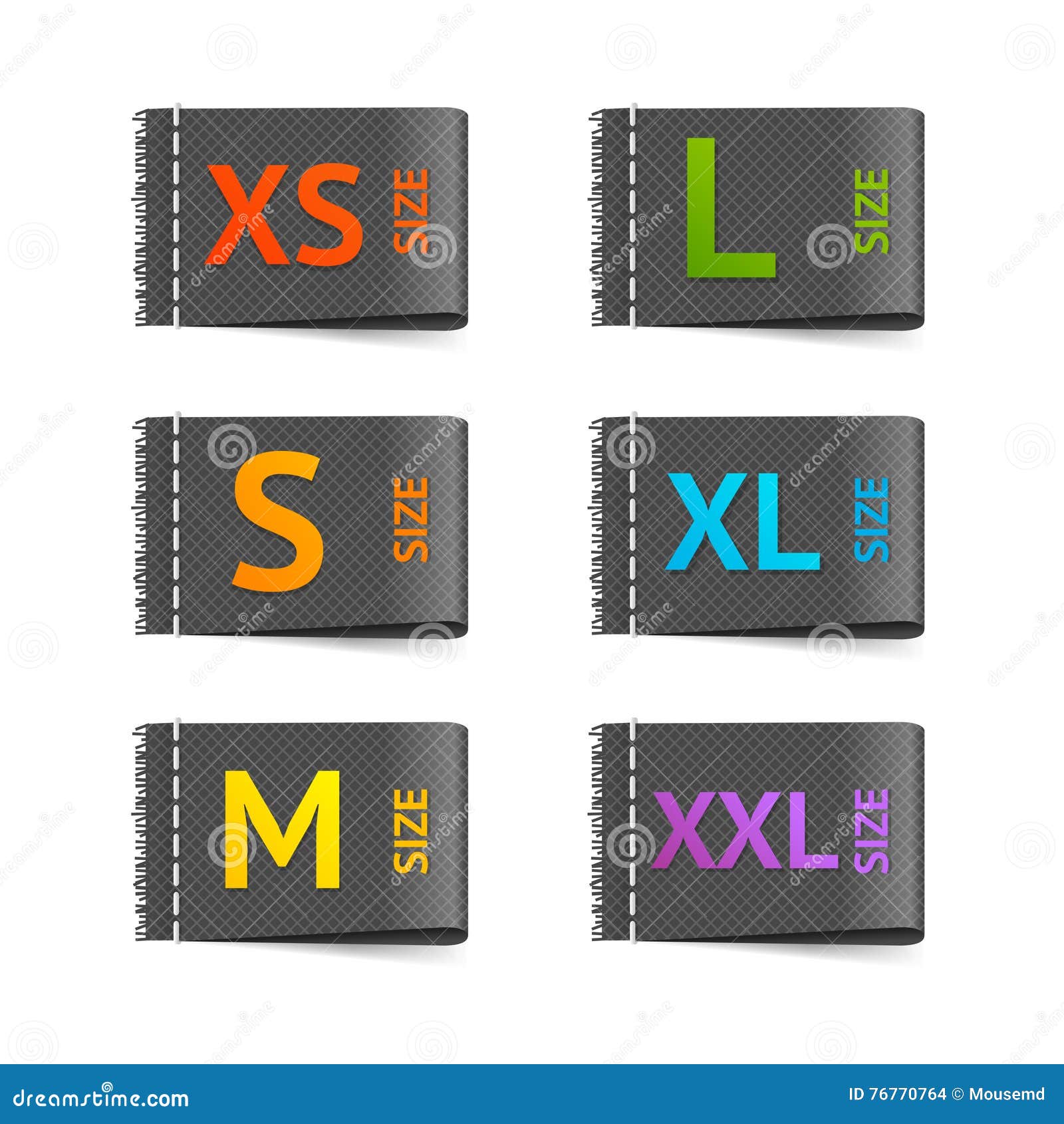 Ensemble De Labels D'habillement De Taille Vecteur Illustration de ...