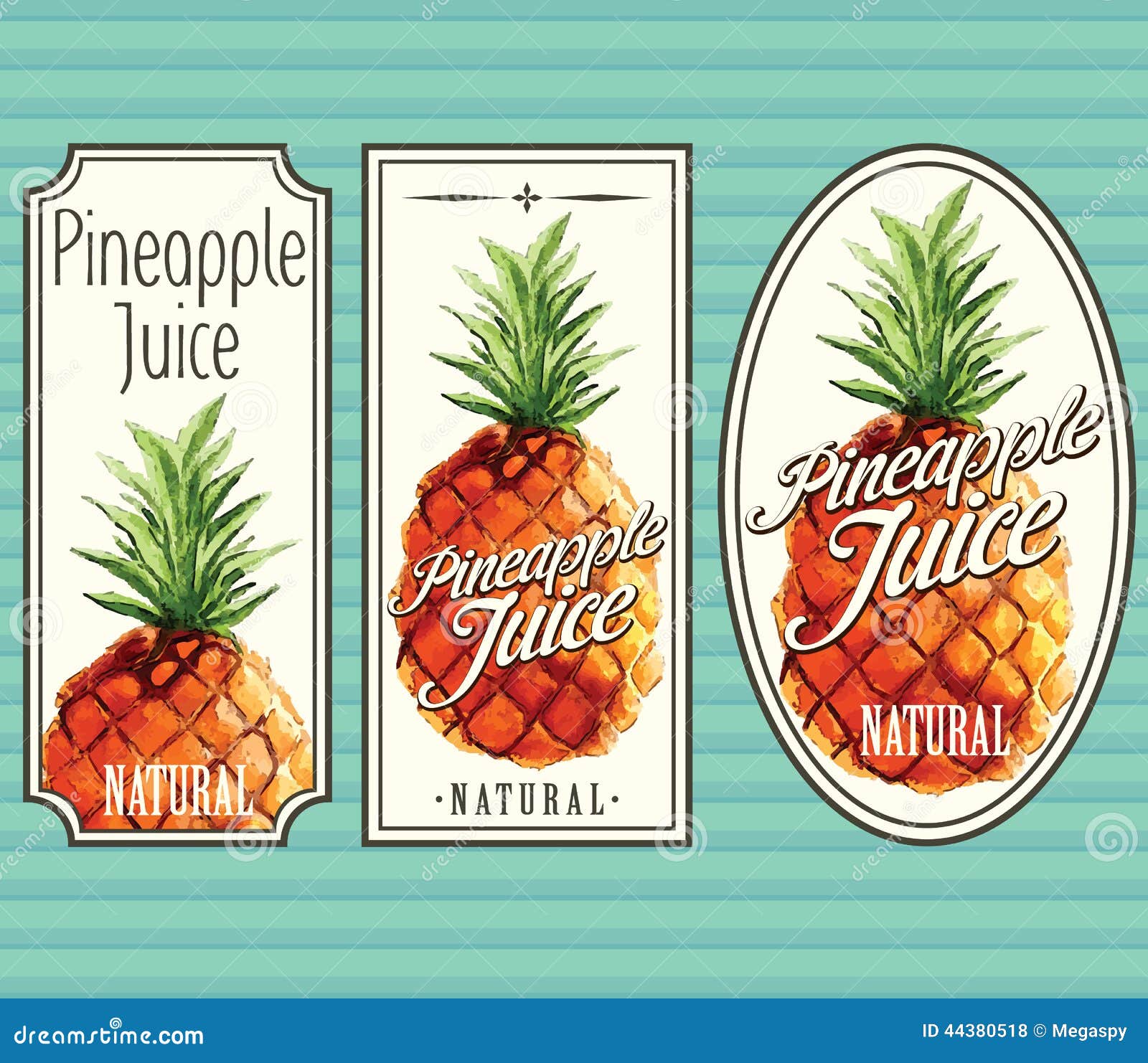 Ensemble De Labels De Jus D'ananas Illustration de Vecteur ...