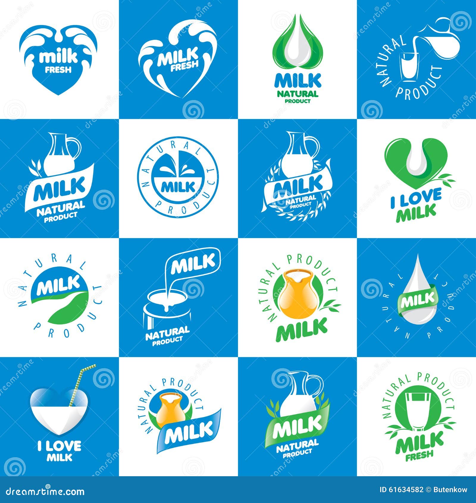 Ensemble de lait de logos illustration de vecteur. Illustration du ...