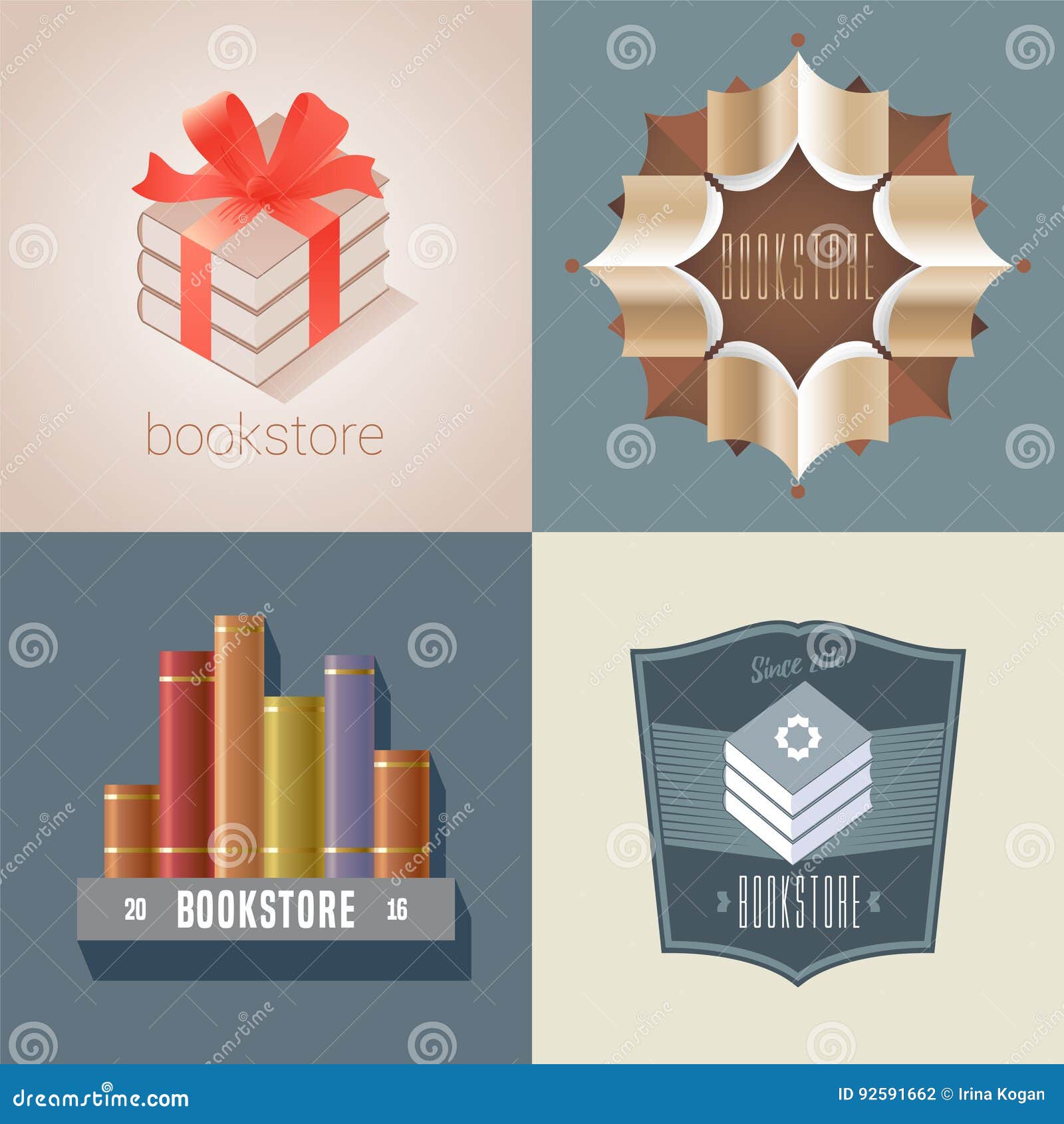 Ensemble De Librairie, Icône De Vecteur De Librairie, Logo Illustration ...