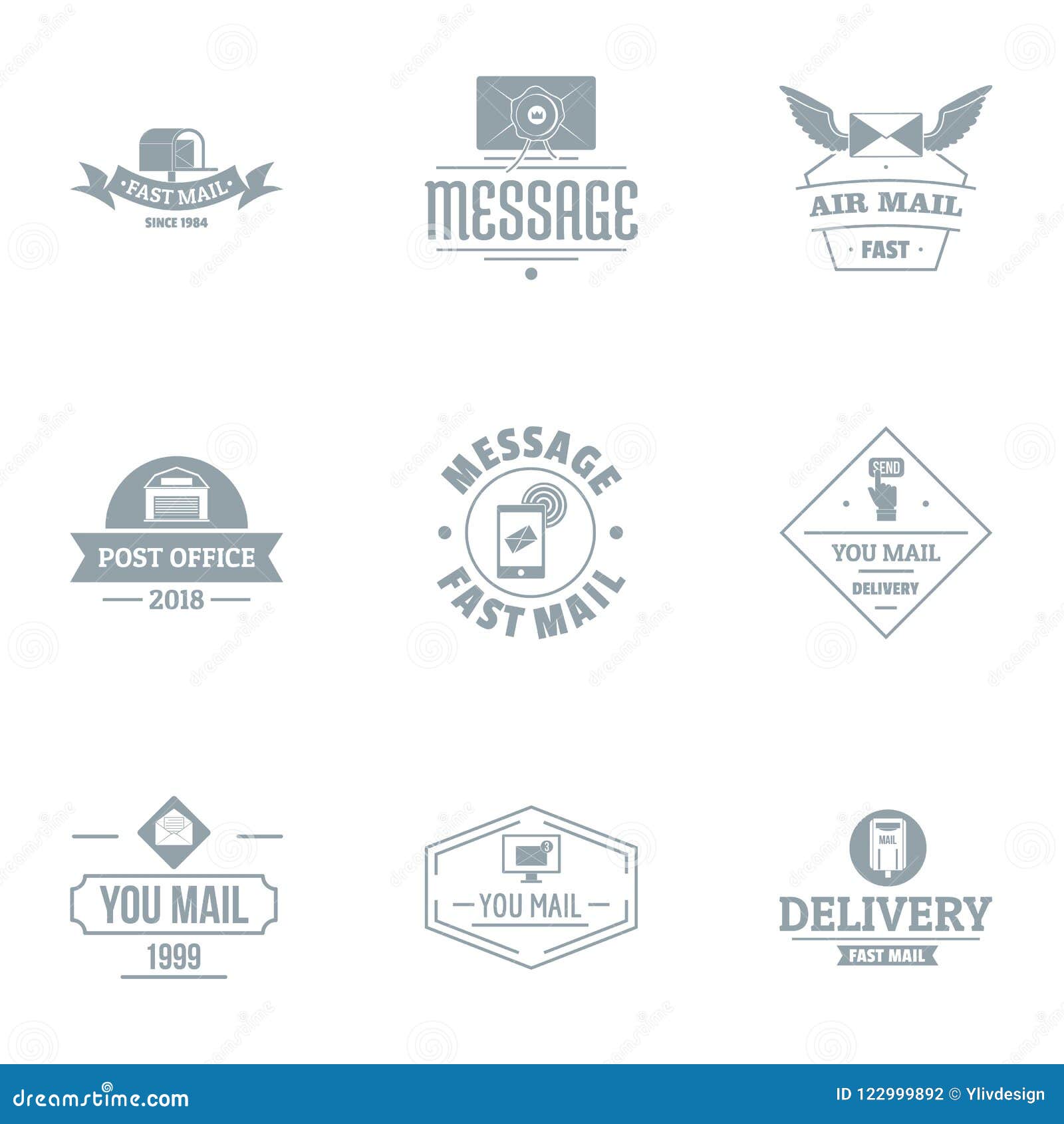 Ensemble De Logo De Boutique De Courrier, Style Simple Illustration de ...