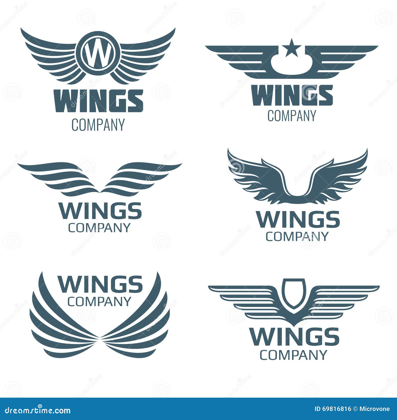 Ensemble De Logo D'ailes De Vecteur Illustration de Vecteur - Image ...