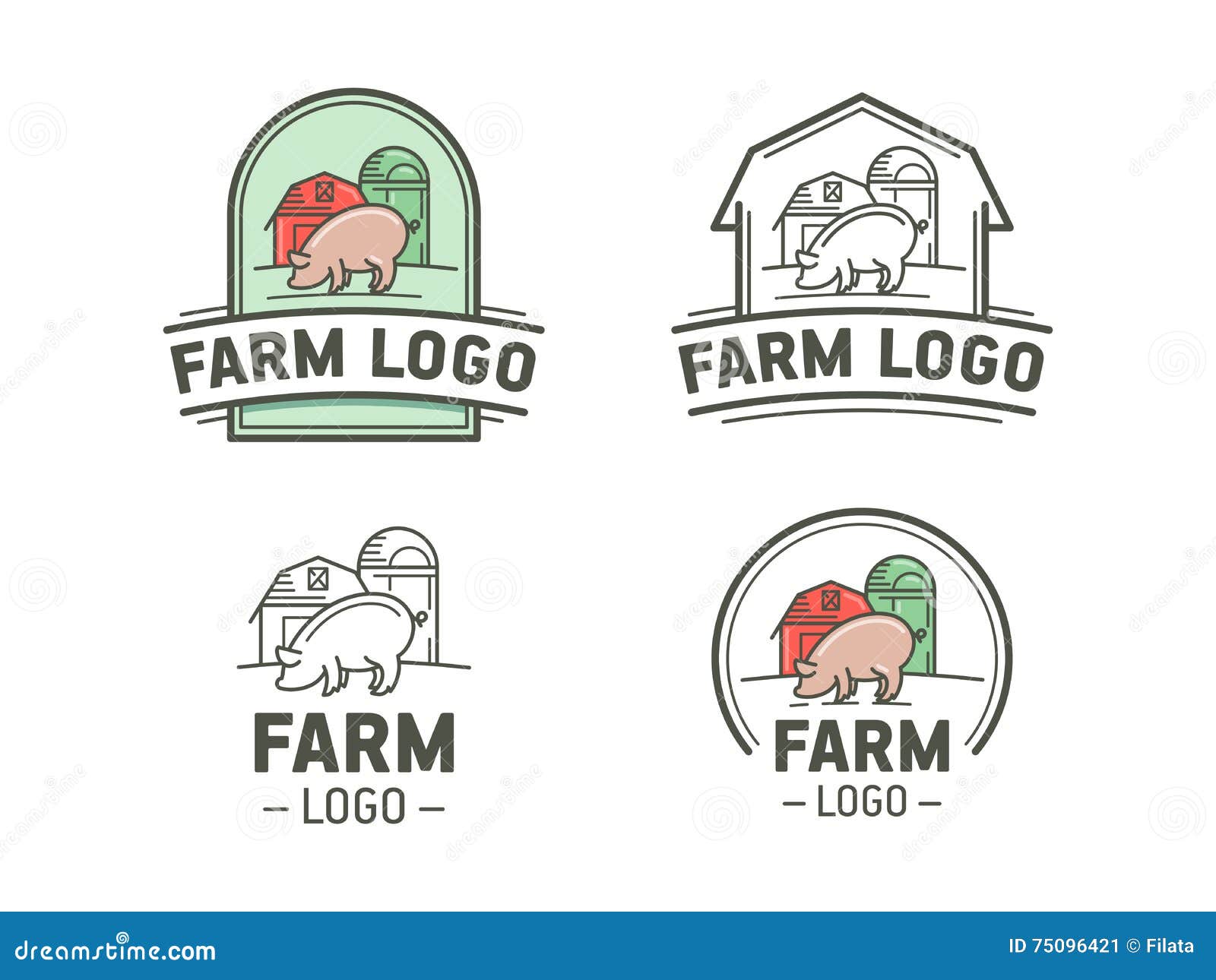 Ensemble de logo de ferme illustration de vecteur. Illustration du ...
