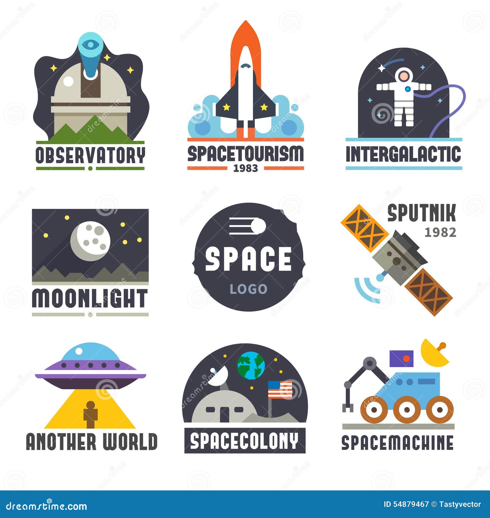 Ensemble De Logo De L'espace Illustration de Vecteur - Illustration du ...
