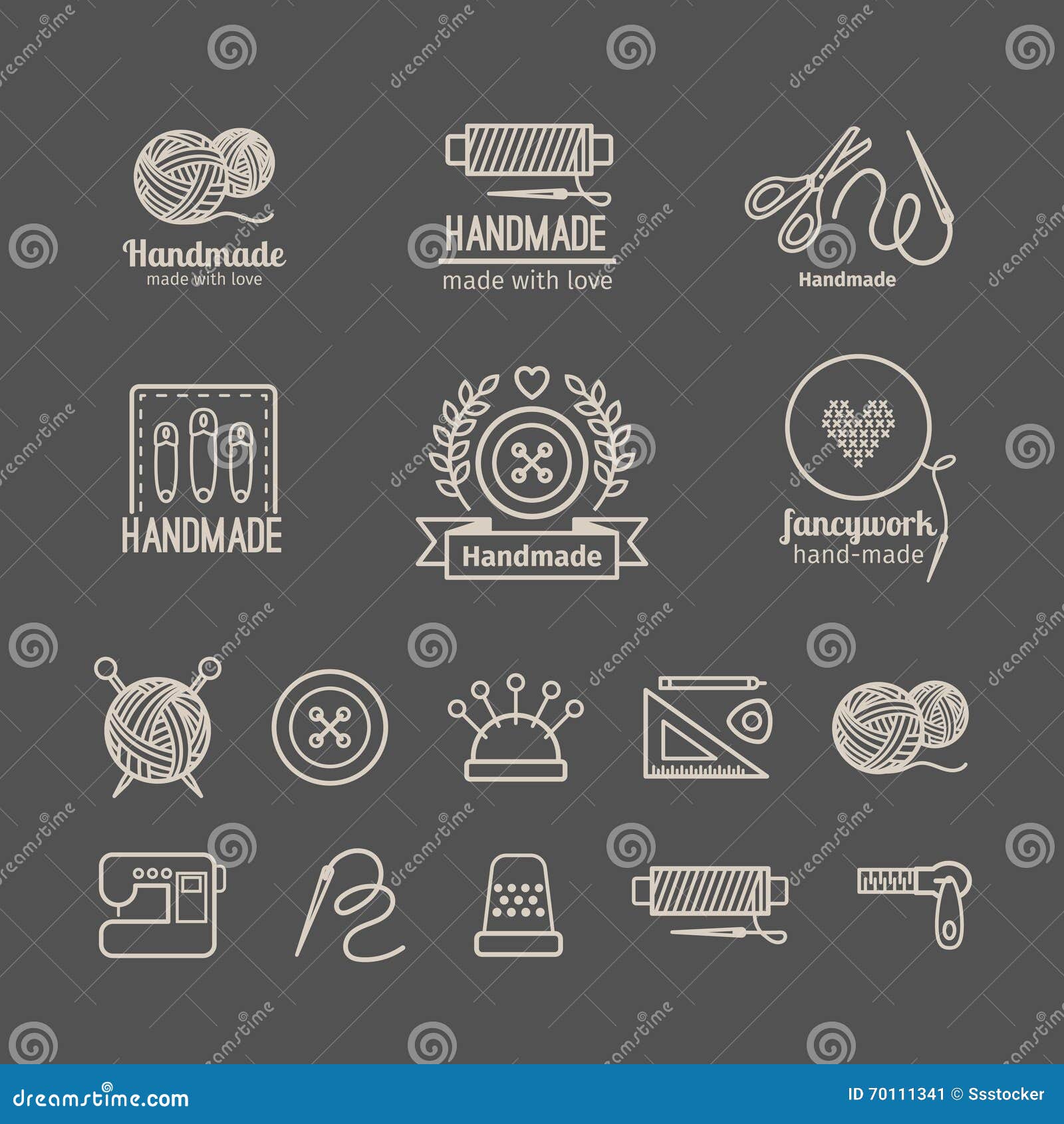 Ensemble De Logo De Travail Manuel Illustration de Vecteur ...