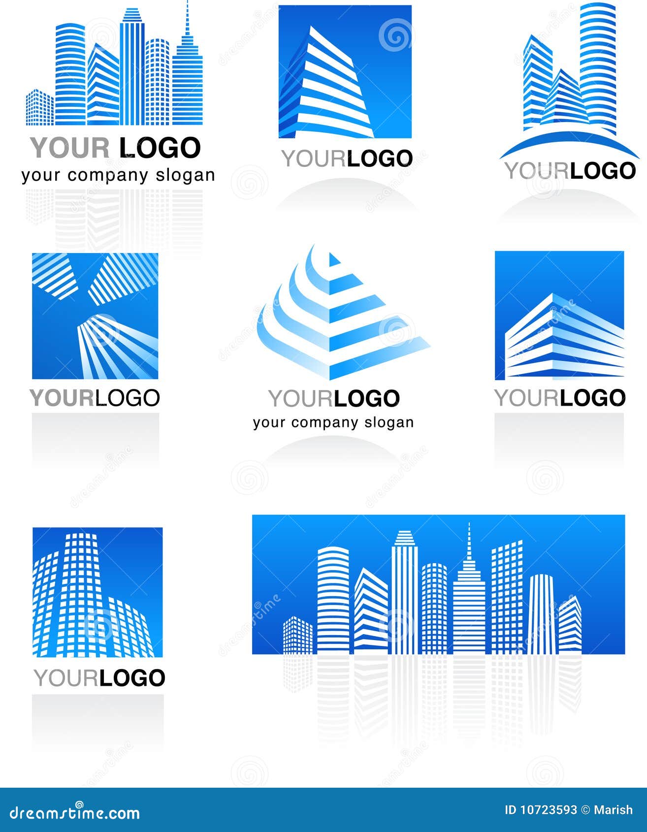 Ensemble De Logos D'immeubles Illustration de Vecteur - Illustration du ...