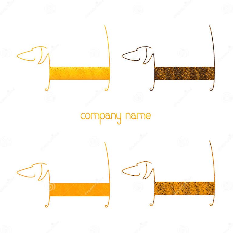 Ensemble De Logos Minables De Teckel Illustration de Vecteur ...