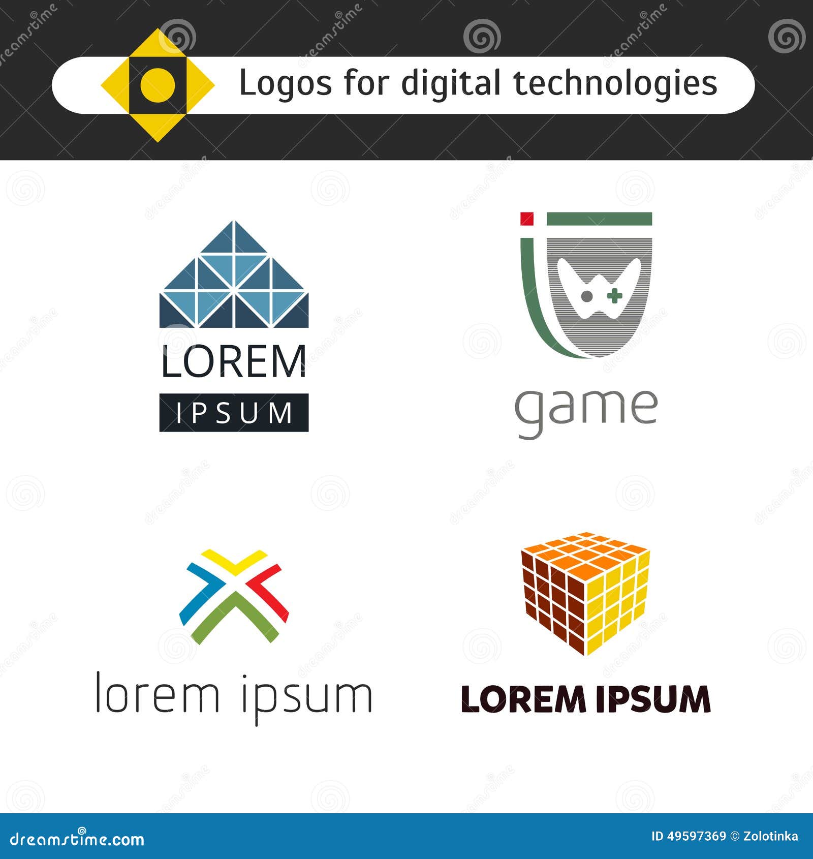 Ensemble De Logos Pour Des Jeux Illustration Stock - Illustration du ...