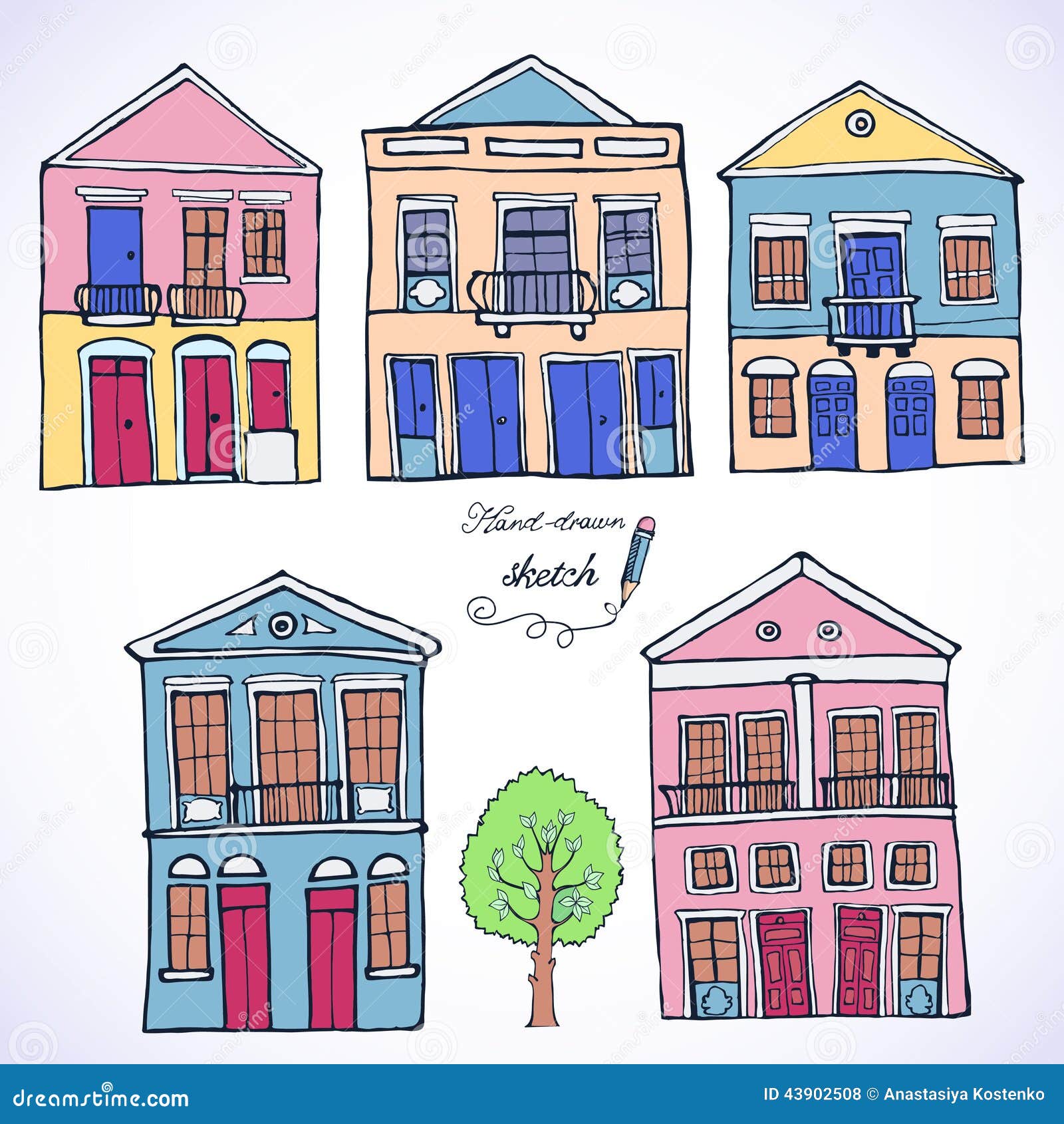 Ensemble De Maisons, Illustration Illustration de Vecteur ...