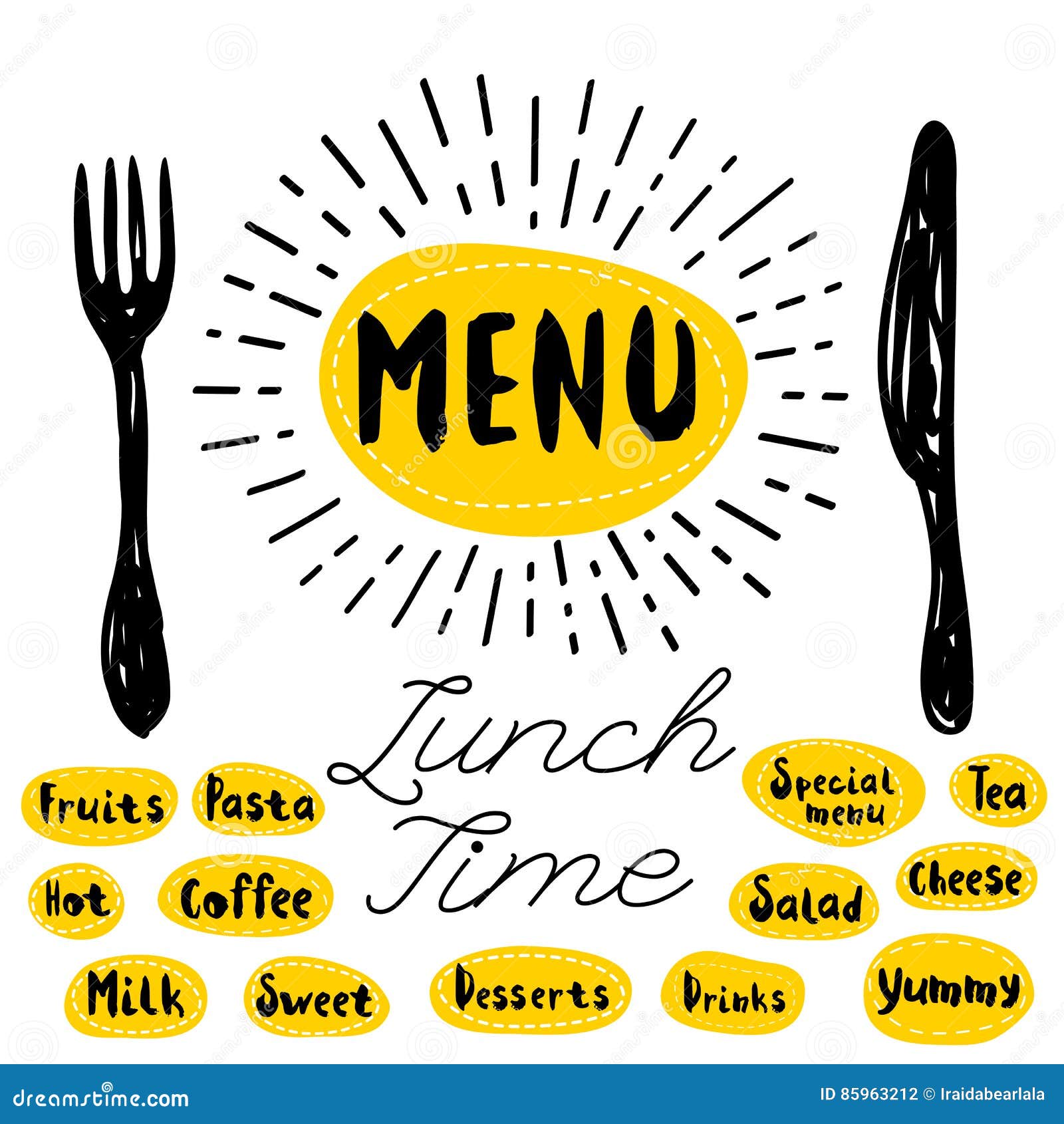 Ensemble de menu de logo illustration de vecteur. Illustration du ...