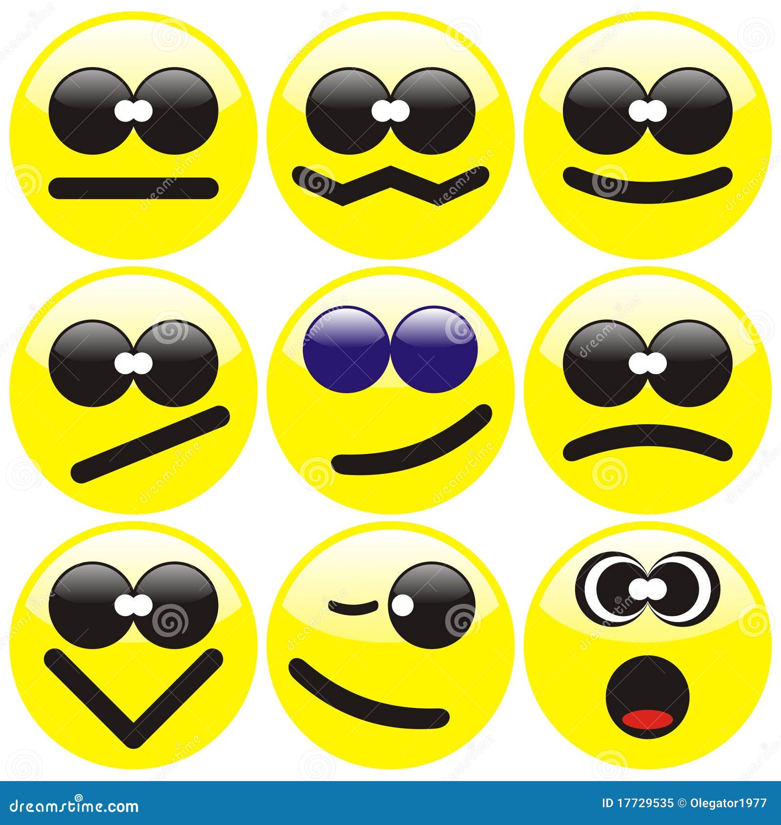 Ensemble de neuf smiley illustration de vecteur. Illustration du ...