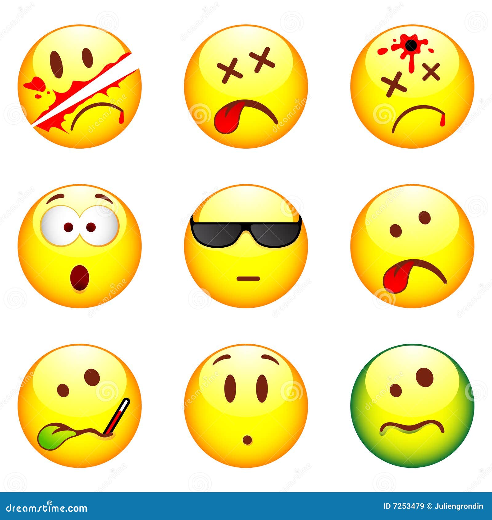 Ensemble de neuf smiley illustration de vecteur. Illustration of agrafe ...