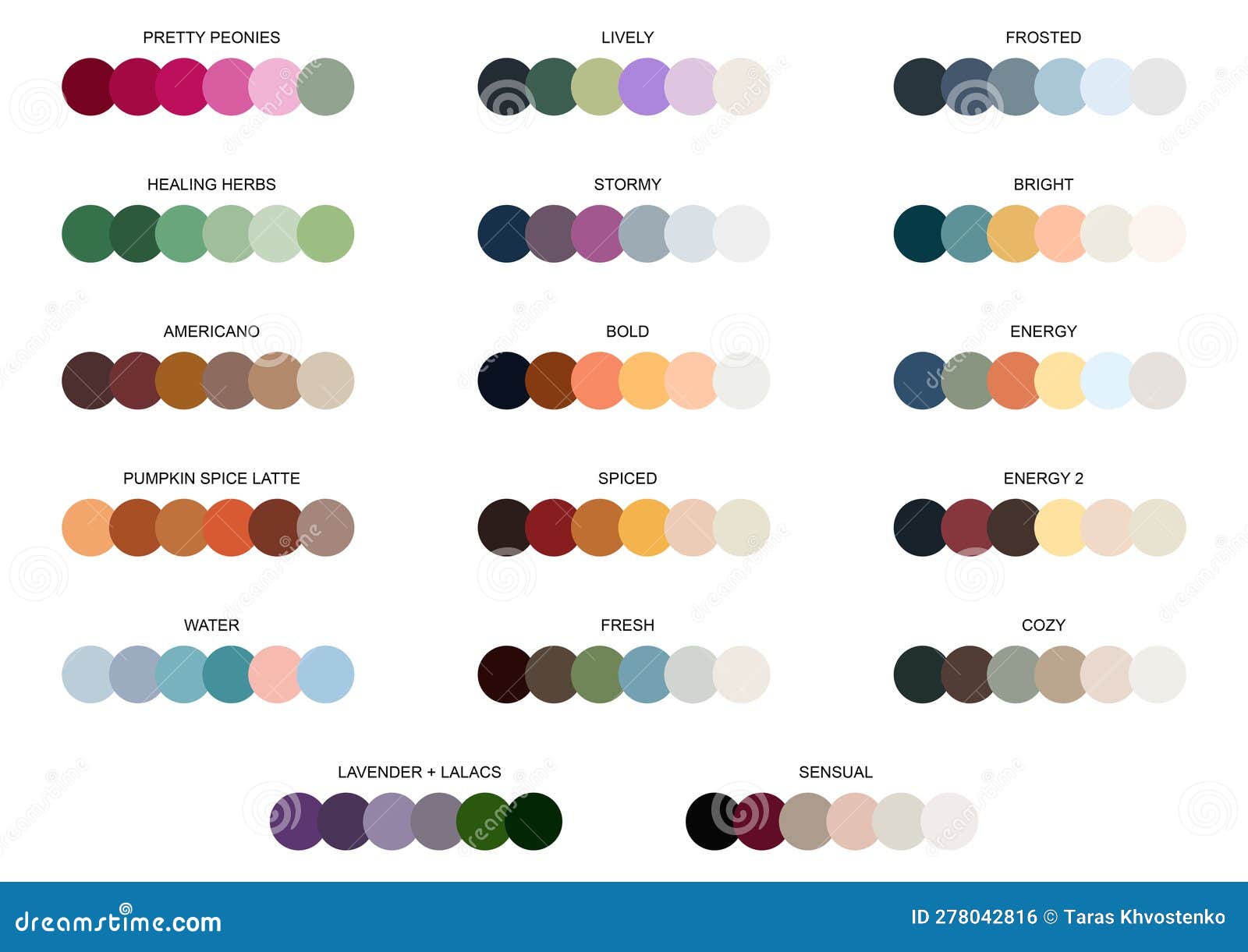 Ensemble De Palettes De Couleurs Illustration de Vecteur - Illustration ...