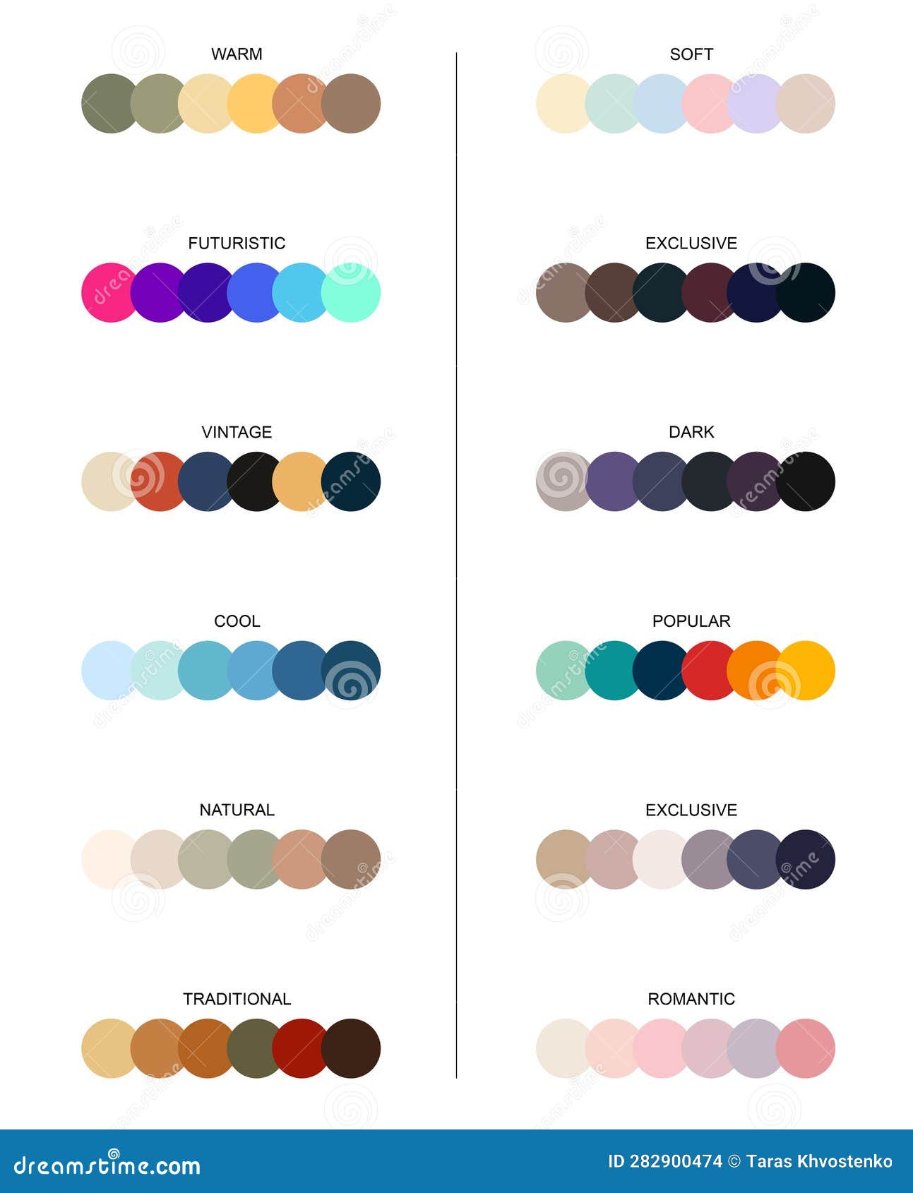 Ensemble De Palettes De Couleurs Illustration de Vecteur - Illustration ...