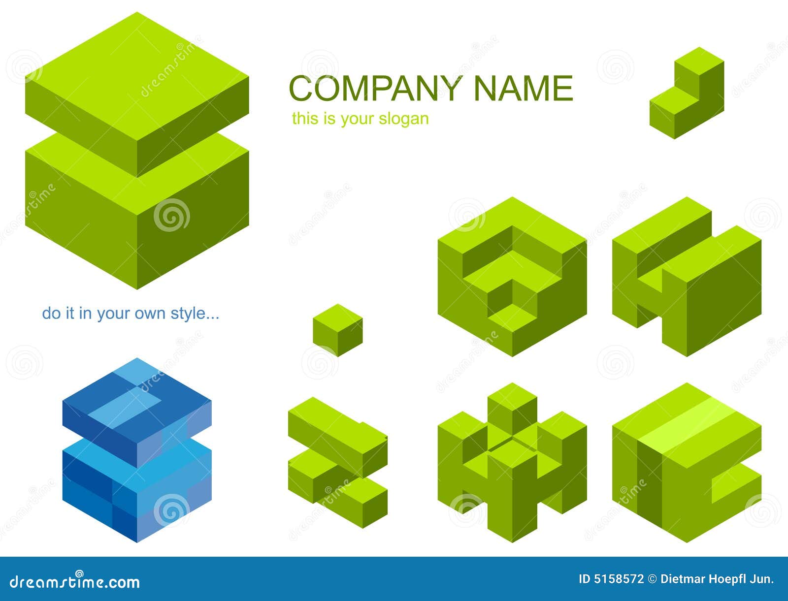 Ensemble De Parties De Cube Pour Le Logo Illustration de Vecteur ...