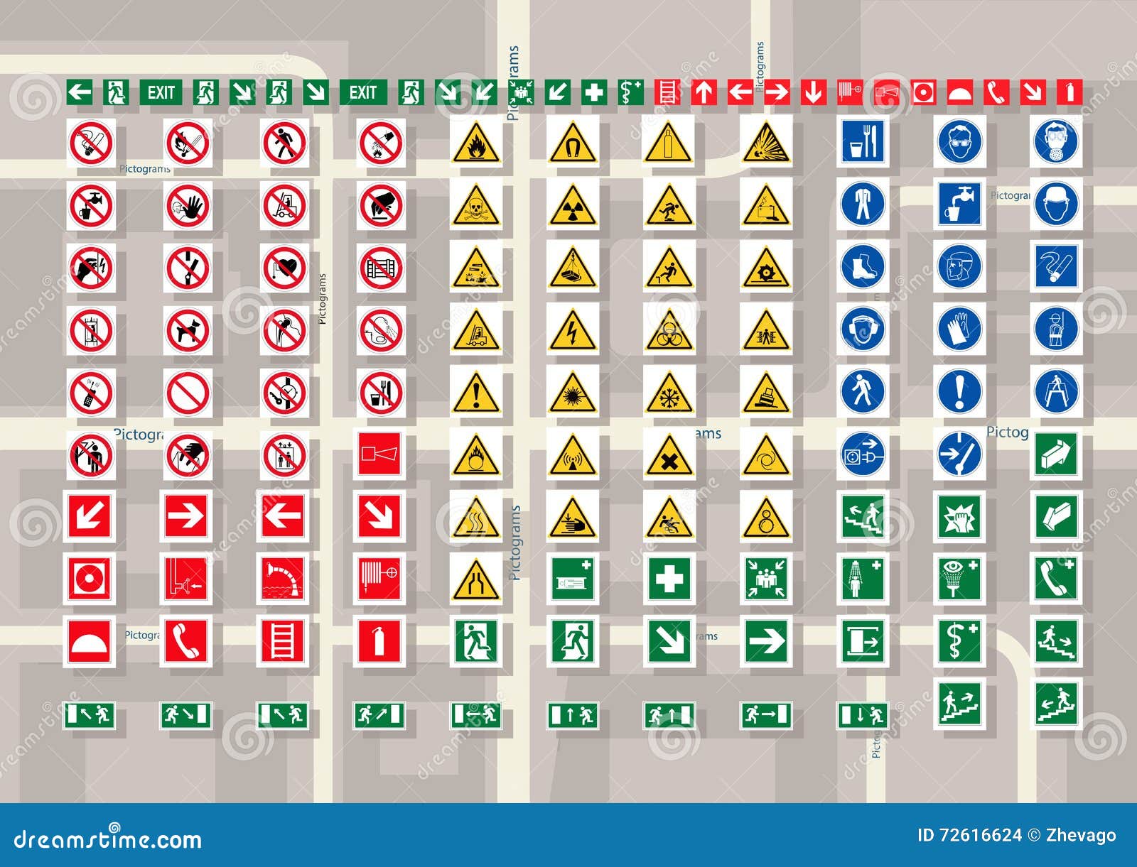 Ensemble De Pictogrammes Pour Des Cartes Illustration de Vecteur ...