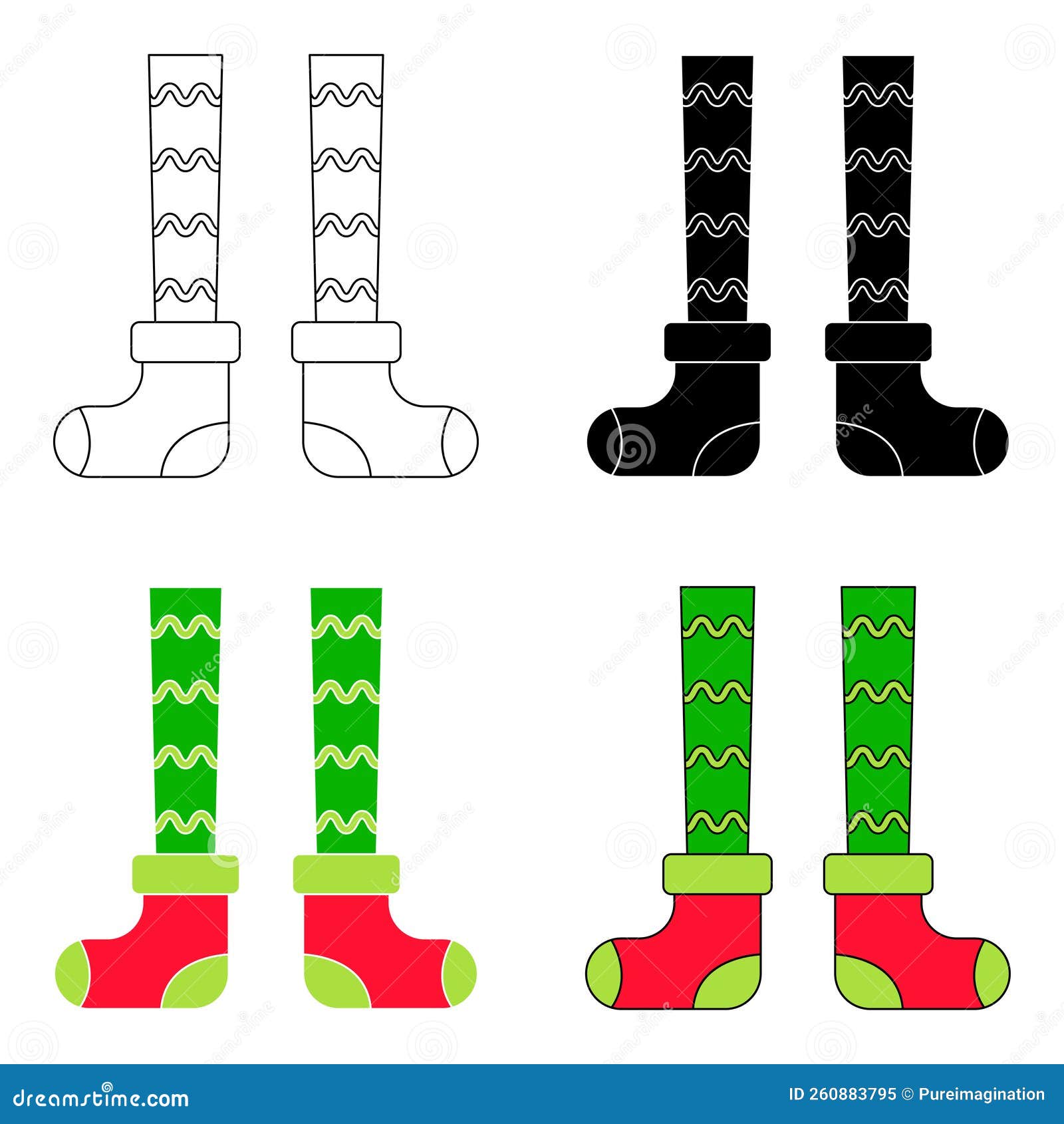 Ensemble De Pieds Elfes En Style Plat Isolé Illustration de Vecteur ...