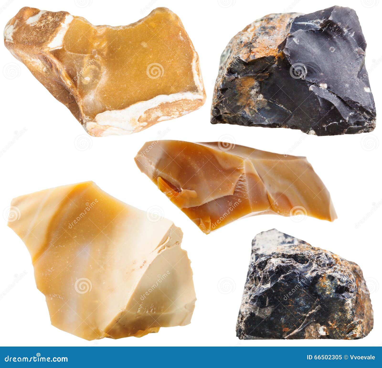 Ensemble De Pierres De Roche De Silex D'isolement Sur Le Blanc Image ...