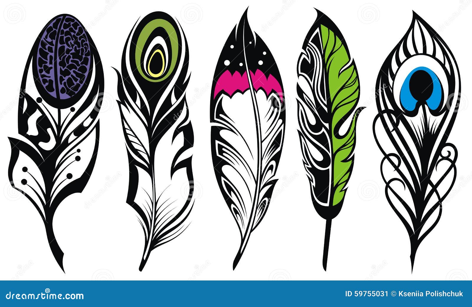 Ensemble De Plumes Ethniques Illustration de Vecteur - Illustration du ...