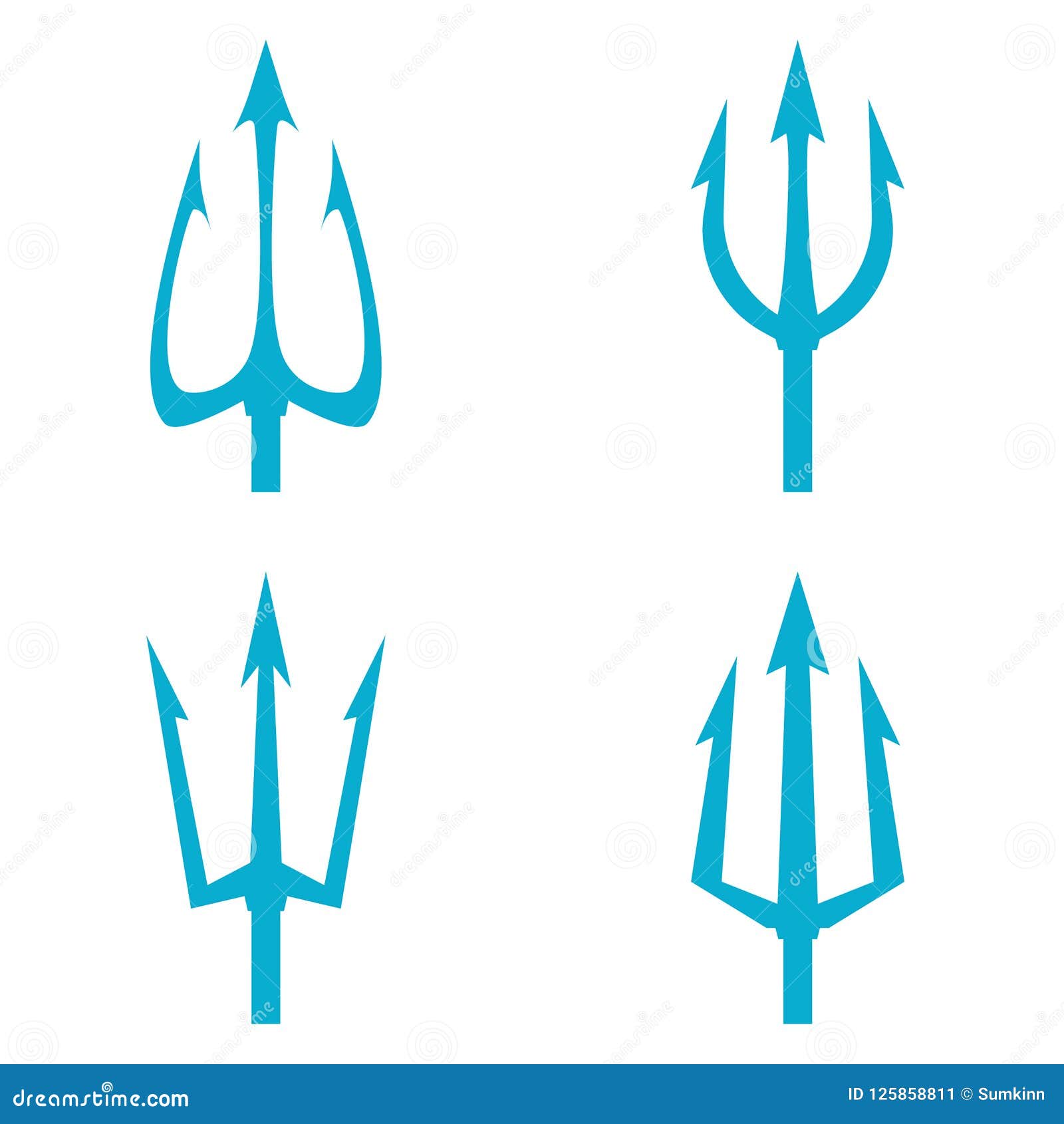 Ensemble De Poseidon S Trident Illustration de Vecteur - Illustration ...