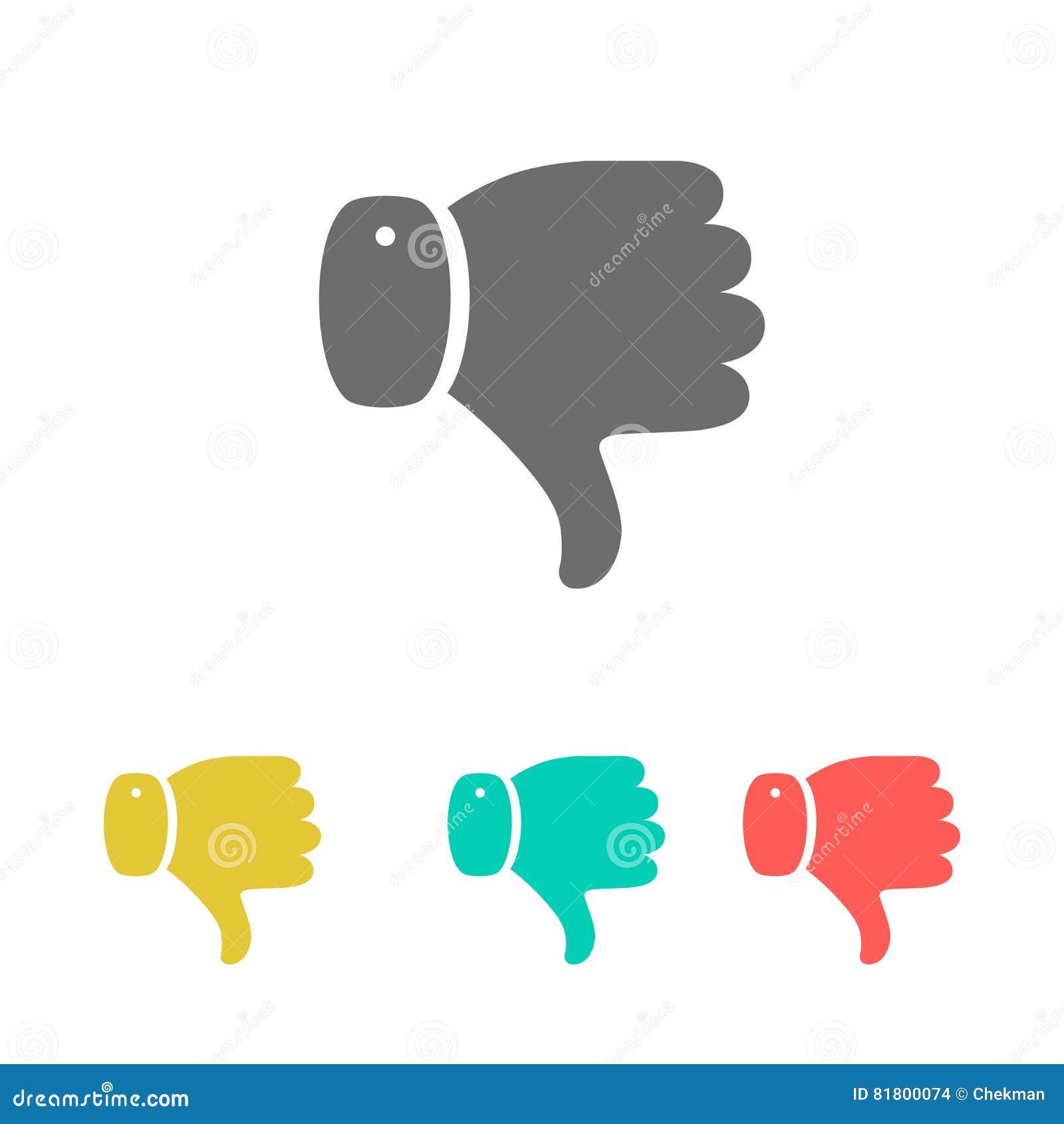 Ensemble De Pouce D'icônes Vers Le Bas Illustration De Vecteur ...