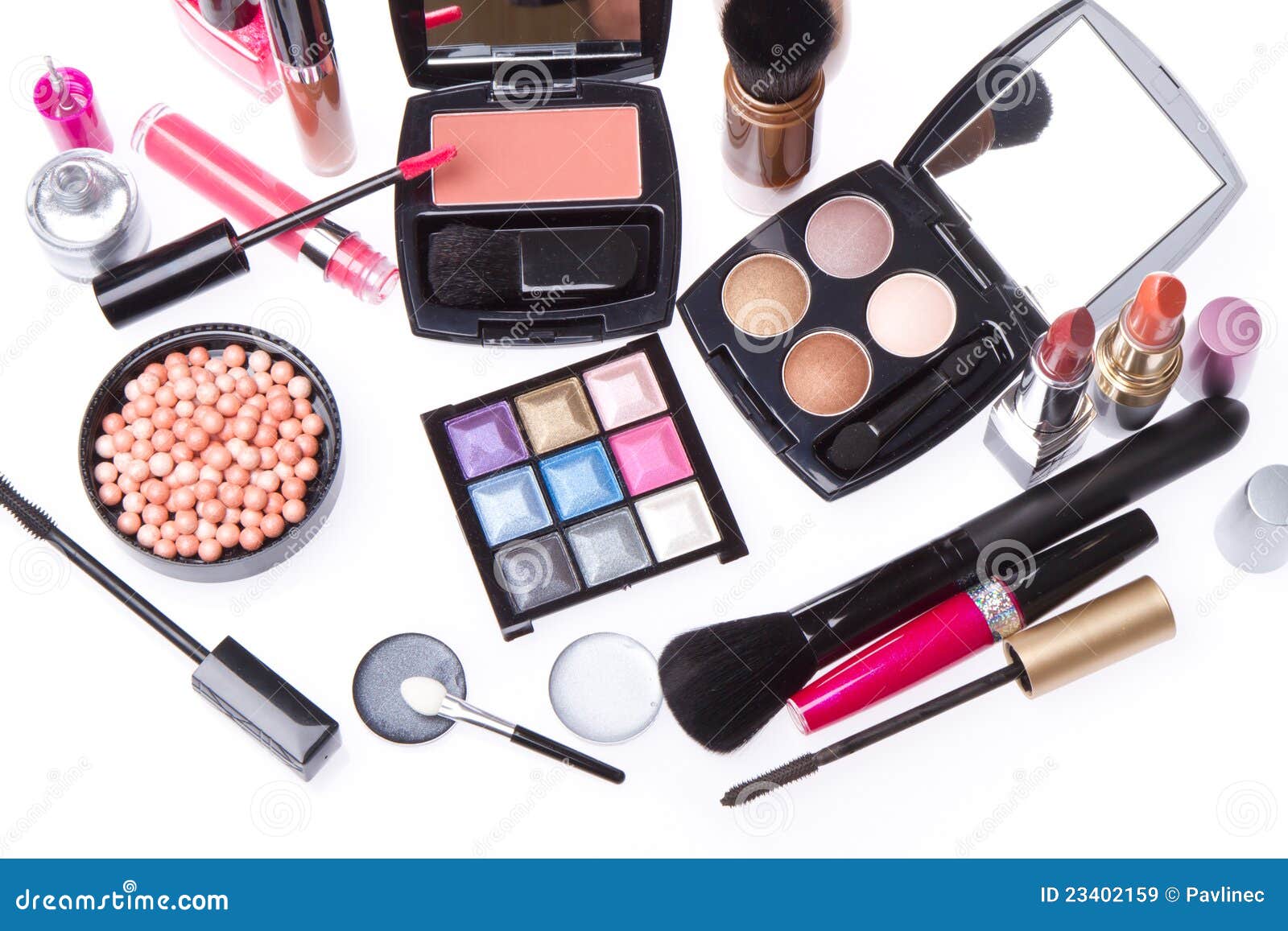 Ensemble De Produits De Maquillage Cosmétiques Images libres de droits ...