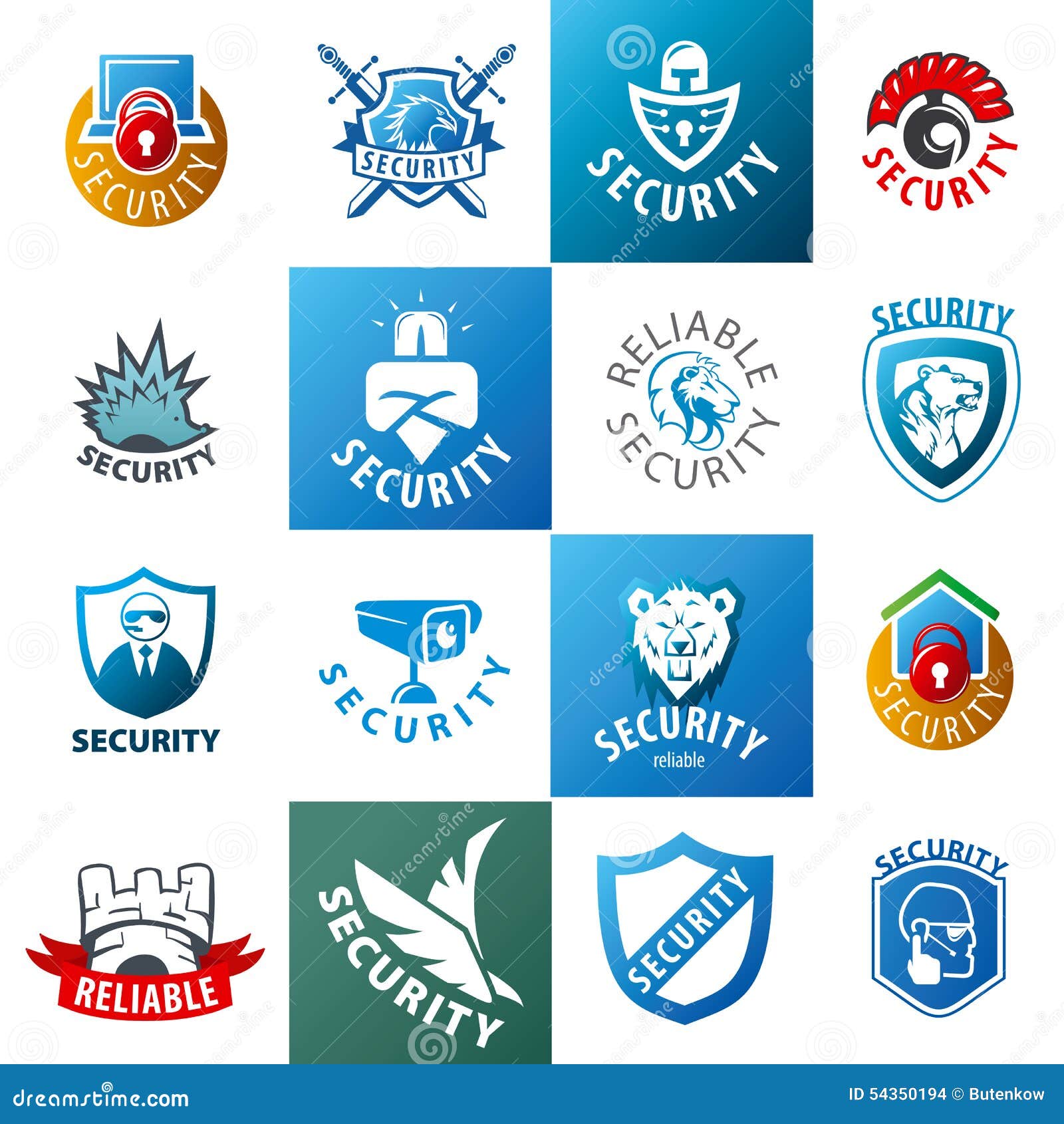 Ensemble De Protection De Logos De Vecteur Illustration de Vecteur ...