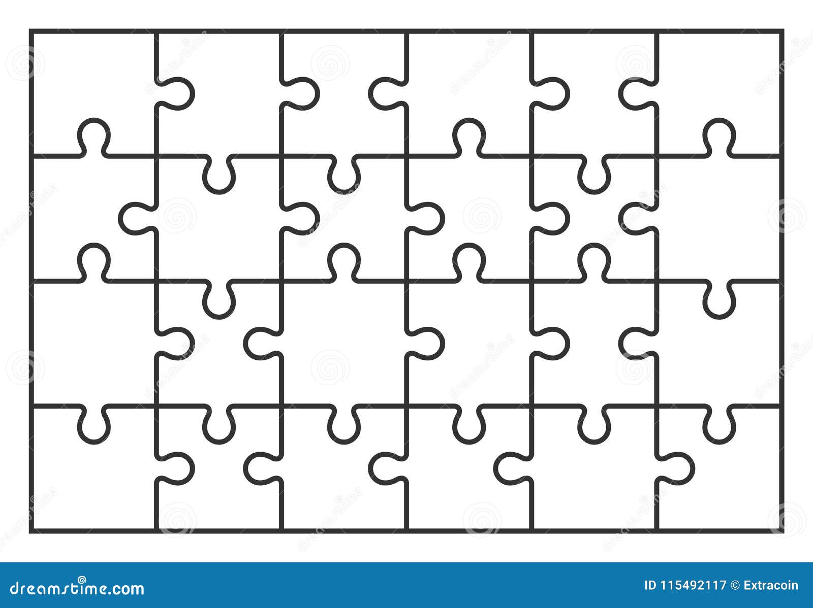 Ensemble De Puzzle De Puzzle De 24 Morceaux Dans Le Vecteur ...