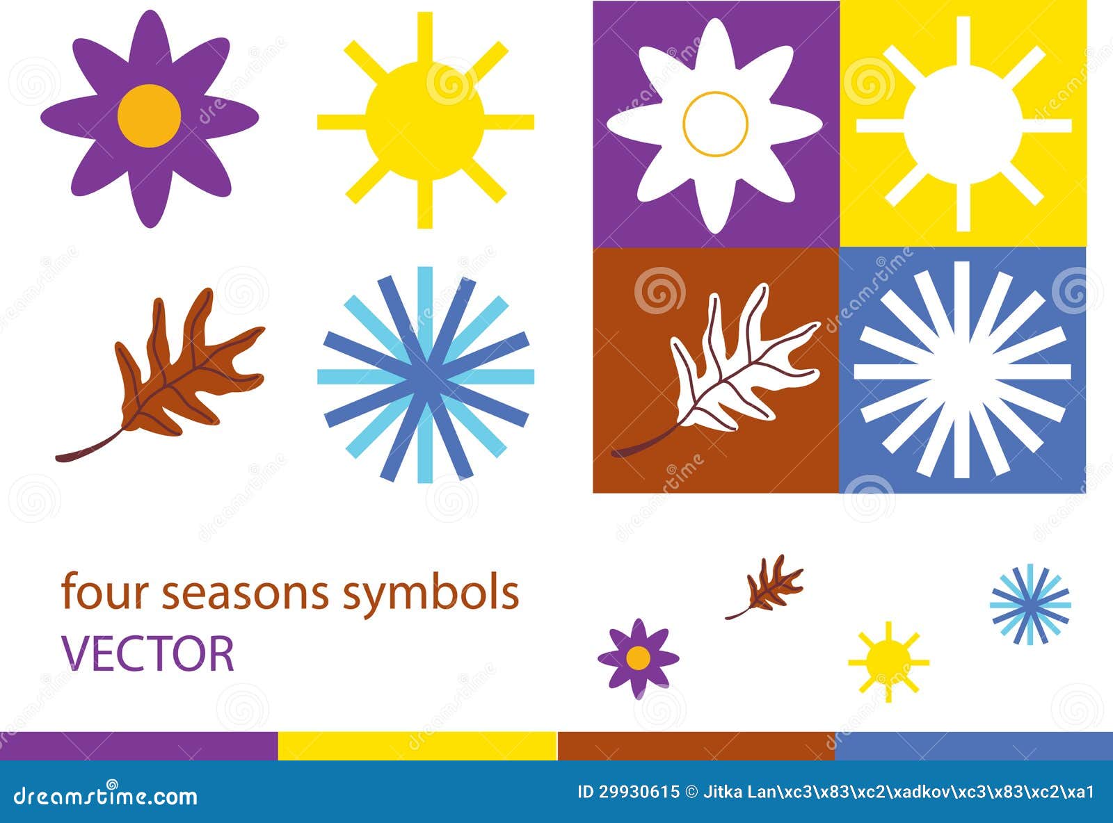 Ensemble De Quatre Symboles De Saisons Illustration Stock ...