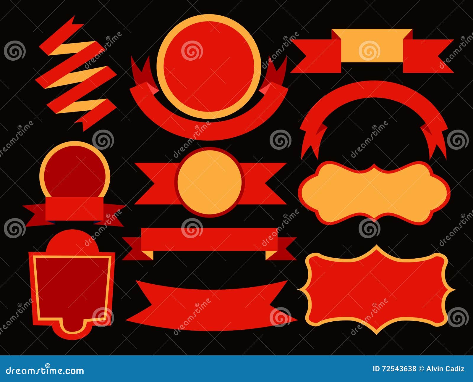 Ensemble De Rouge De Label De Ruban Illustration de Vecteur ...