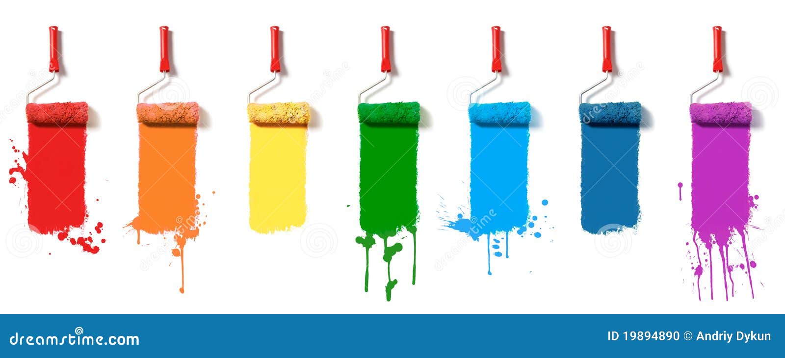 Ensemble De Rouleaux De Peinture Photo stock - Image du orange, pinceau ...