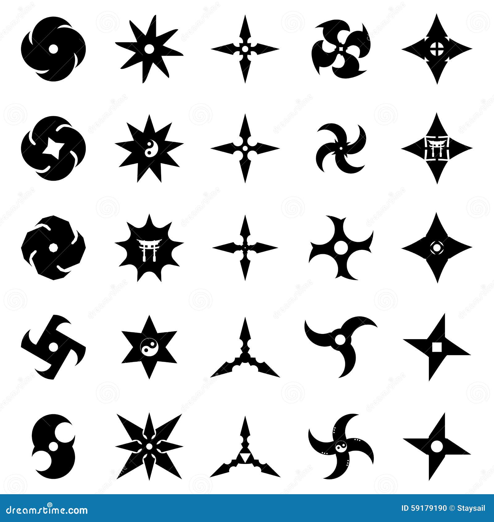 Ensemble de Shuriken illustration de vecteur. Illustration du karaté ...