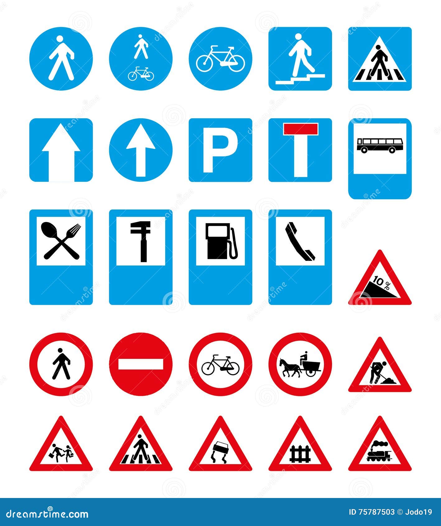 Ensemble De Signes De Route Illustration de Vecteur - Illustration du ...