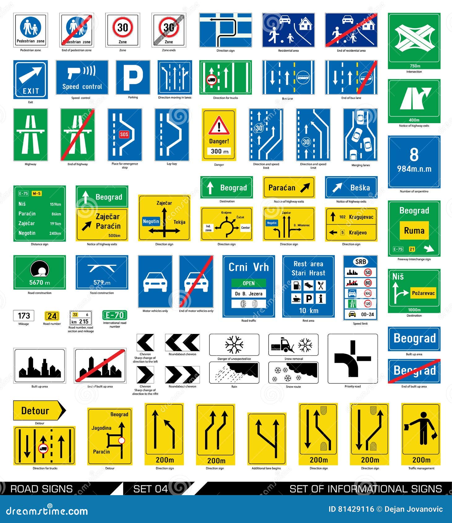 Ensemble De Signes De Route Enseignes Illustration de Vecteur ...