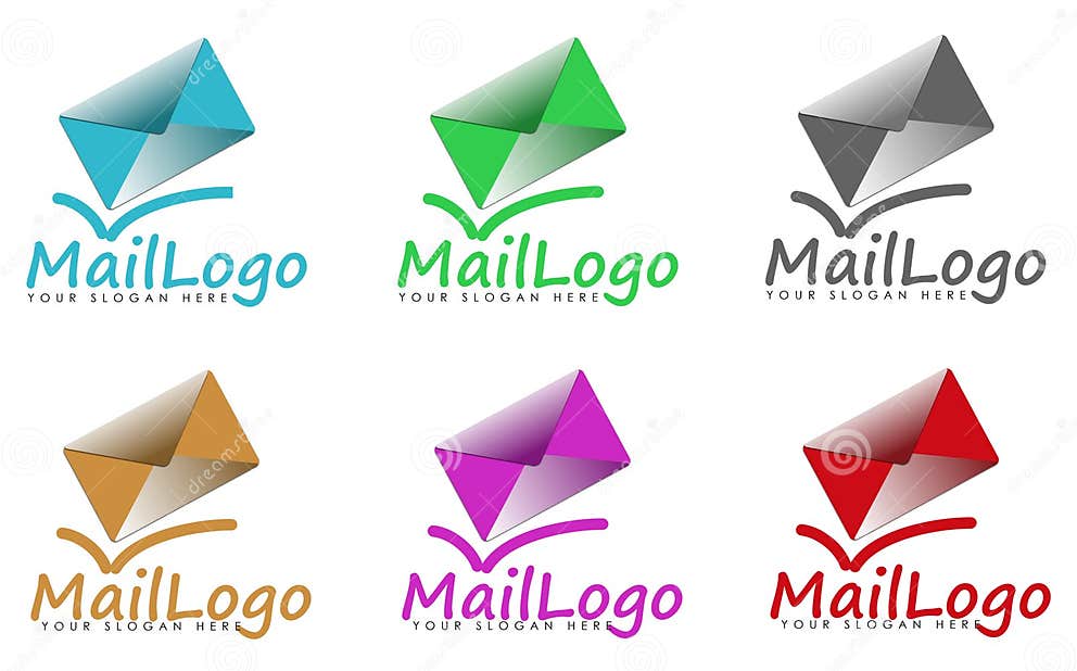Ensemble De Signes Ou De Logos De Courrier Illustration Stock ...