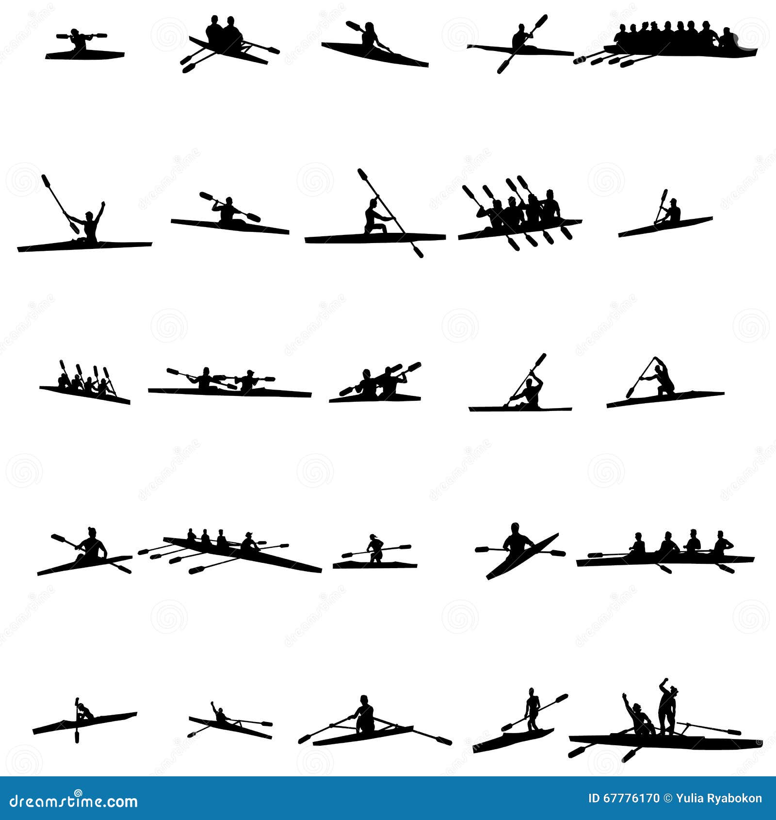 Ensemble De Silhouette D'aviron Illustration de Vecteur - Illustration ...