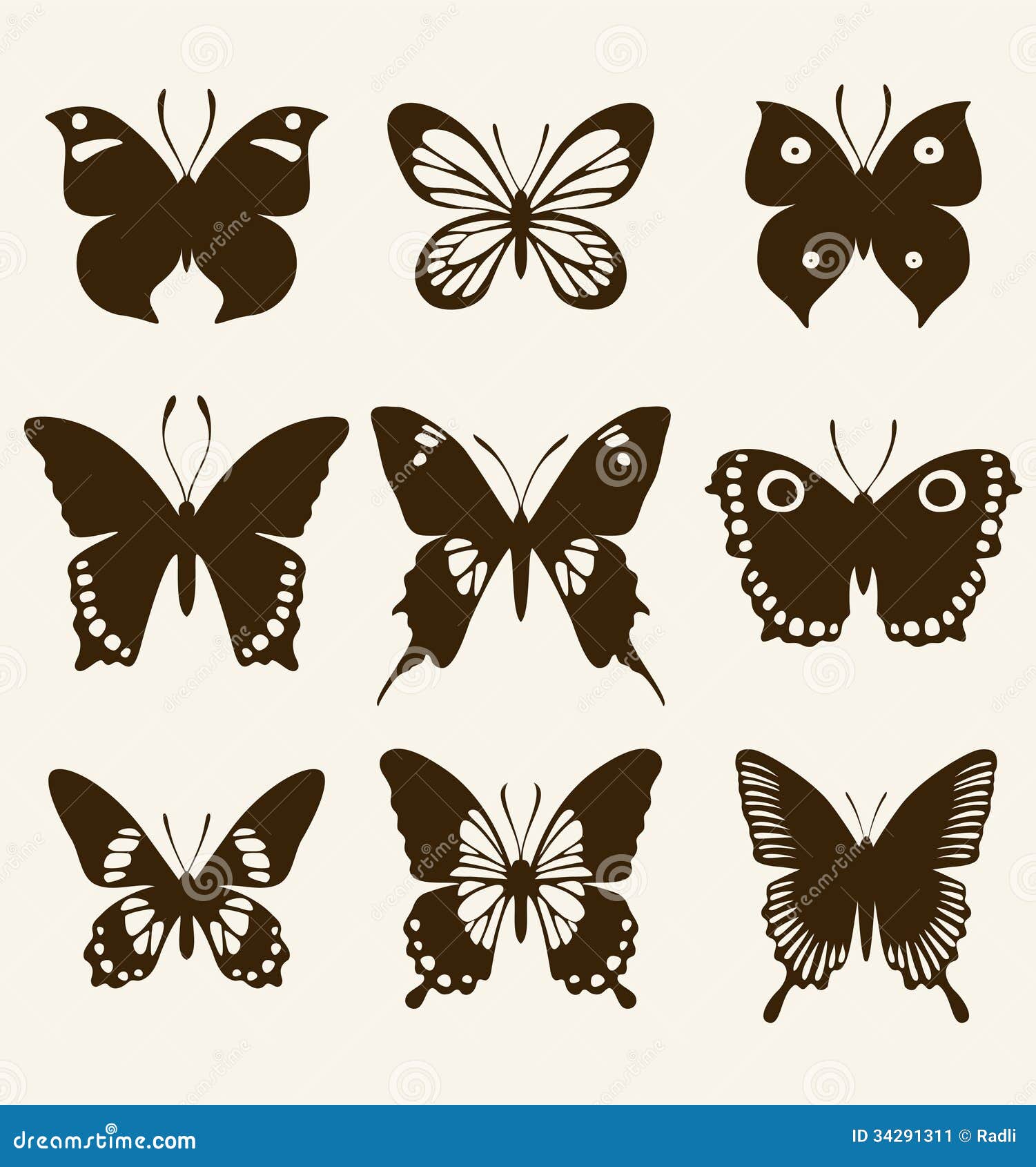 Ensemble De Silhouette De Papillon Illustration de Vecteur ... Ensemble De Silhouette De Papillon Illustration de Vecteur ...