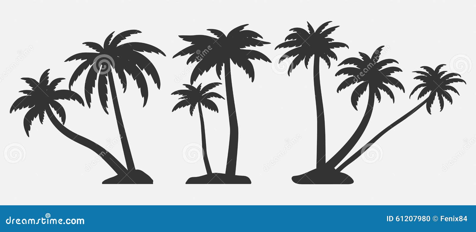 Ensemble De Silhouettes De Palmiers Illustration de Vecteur ...